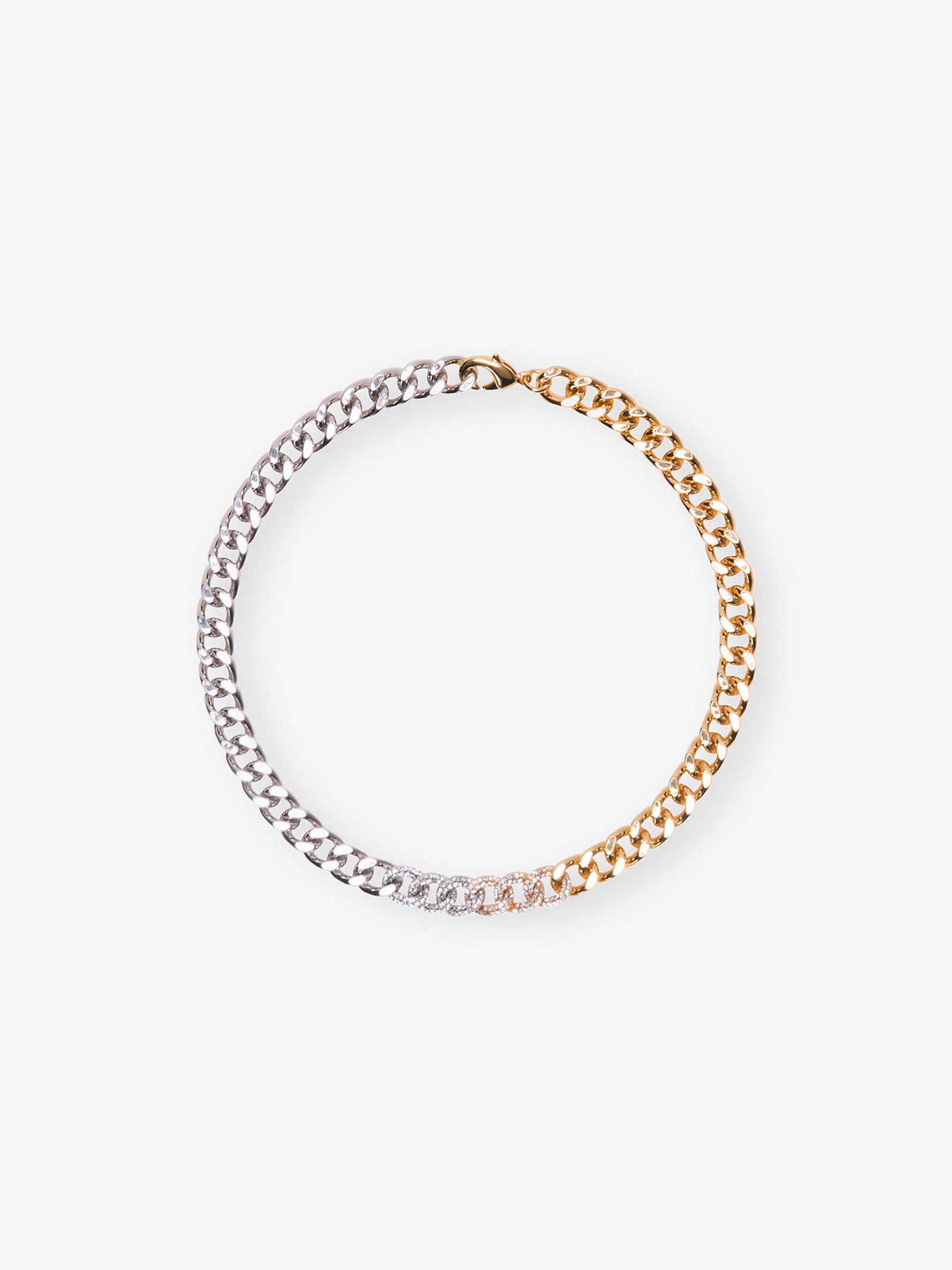 MAJE Rhinestone-Embellished Brass Chain Necklace | endource