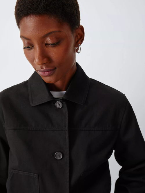 JOHN LEWIS Cotton Twill Jacket, Black | endource