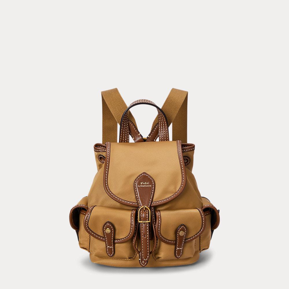 POLO RALPH LAUREN Leather-Trim Twill Bellport Backpack in Tan | endource