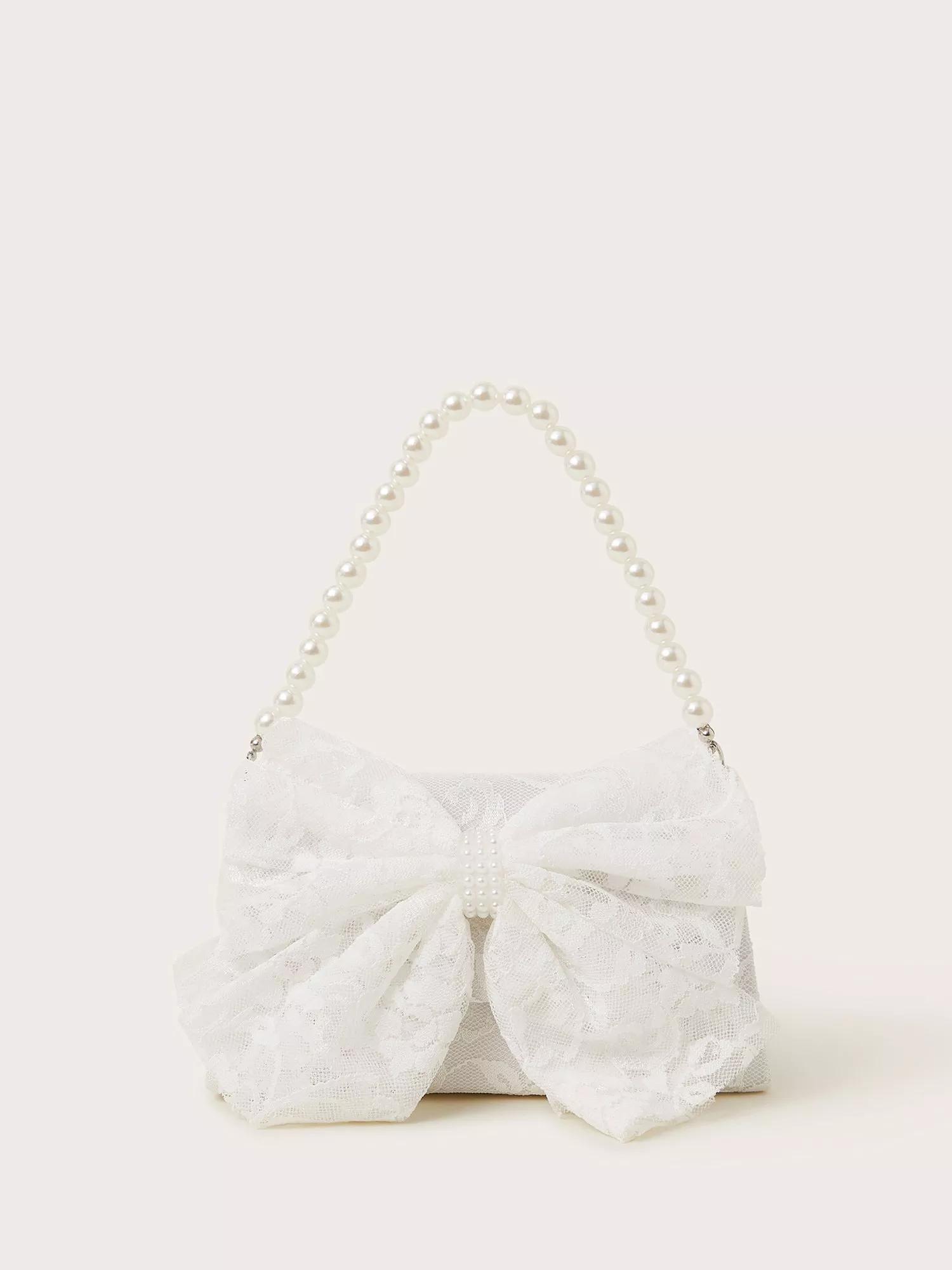 Monsoon Lacey Bow Bag in Ivory | endource