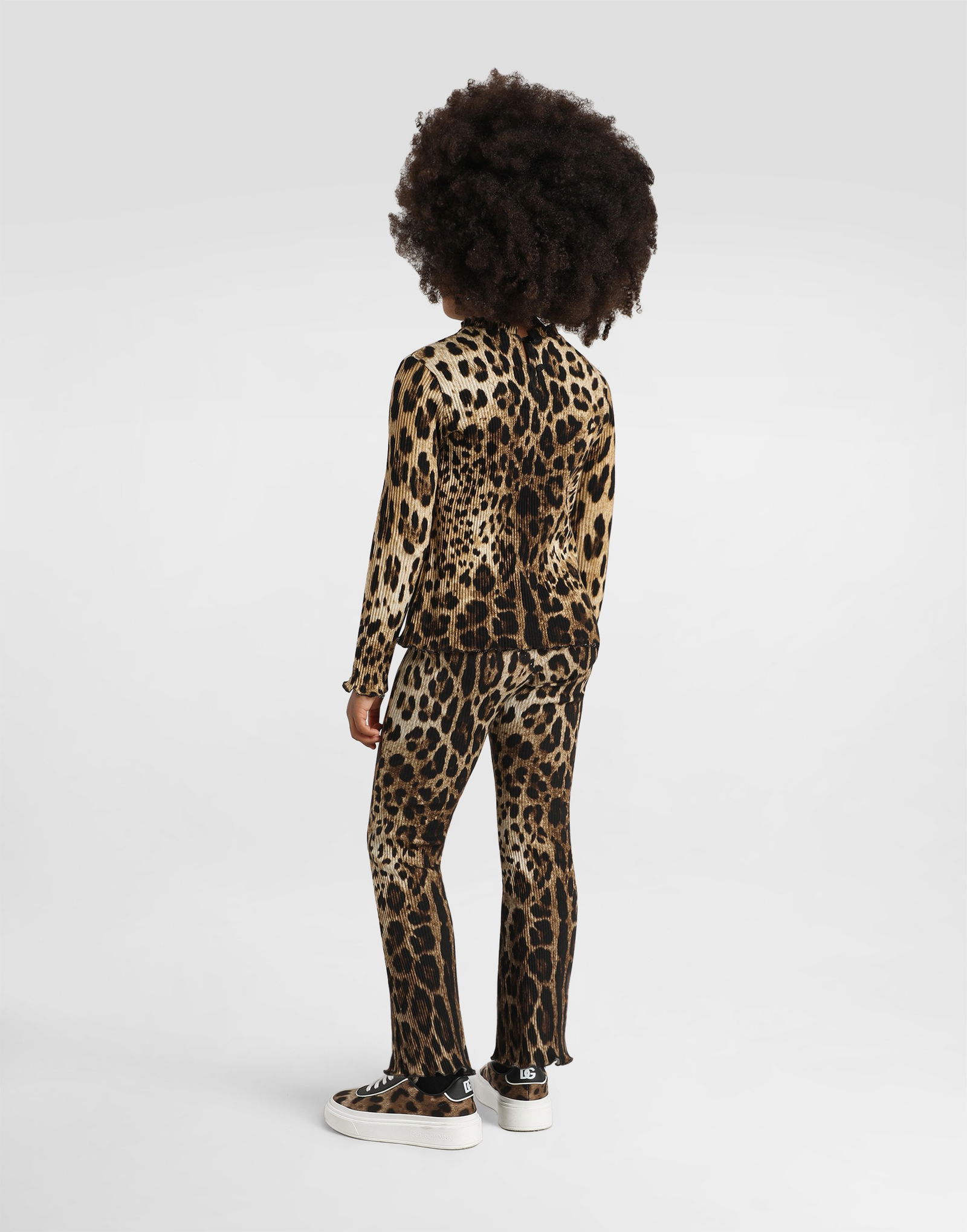 DOLCE & GABBANA Leopard-print Ribbed Turtleneck | endource