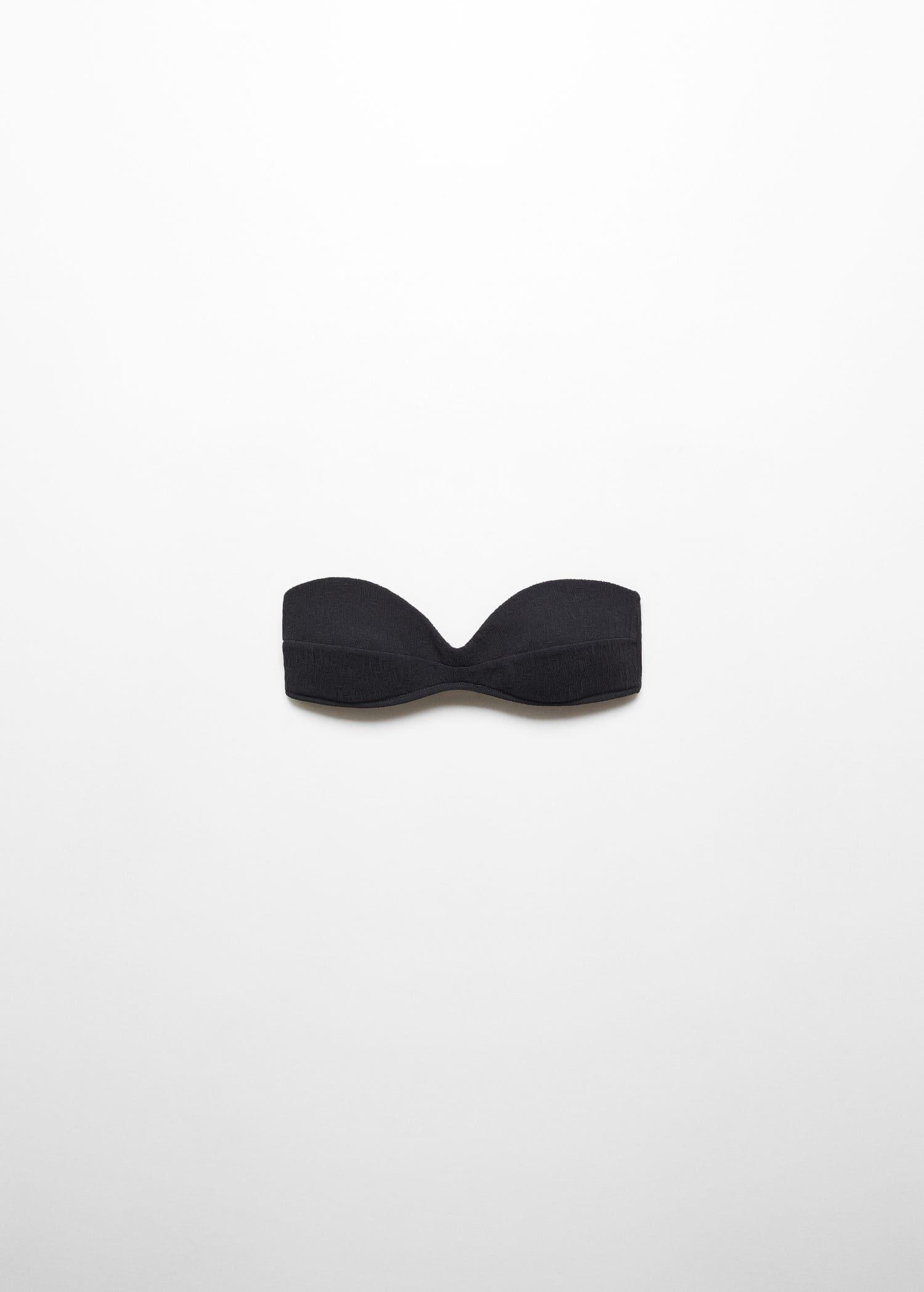 MANGO Bandeau Bikini Top in Black | endource
