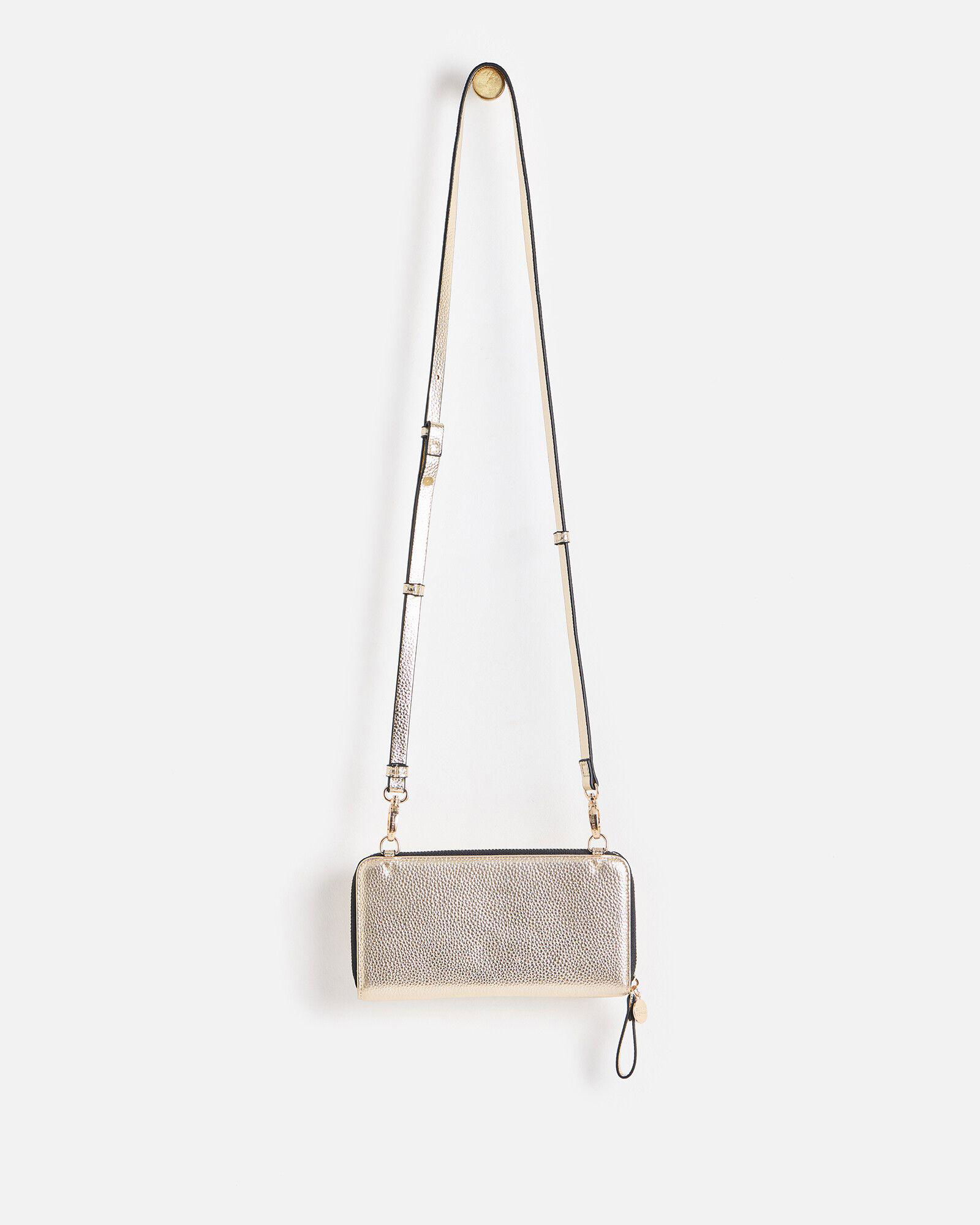 OLIVER BONAS Evie Metallic Crossbody Phone Bag | endource