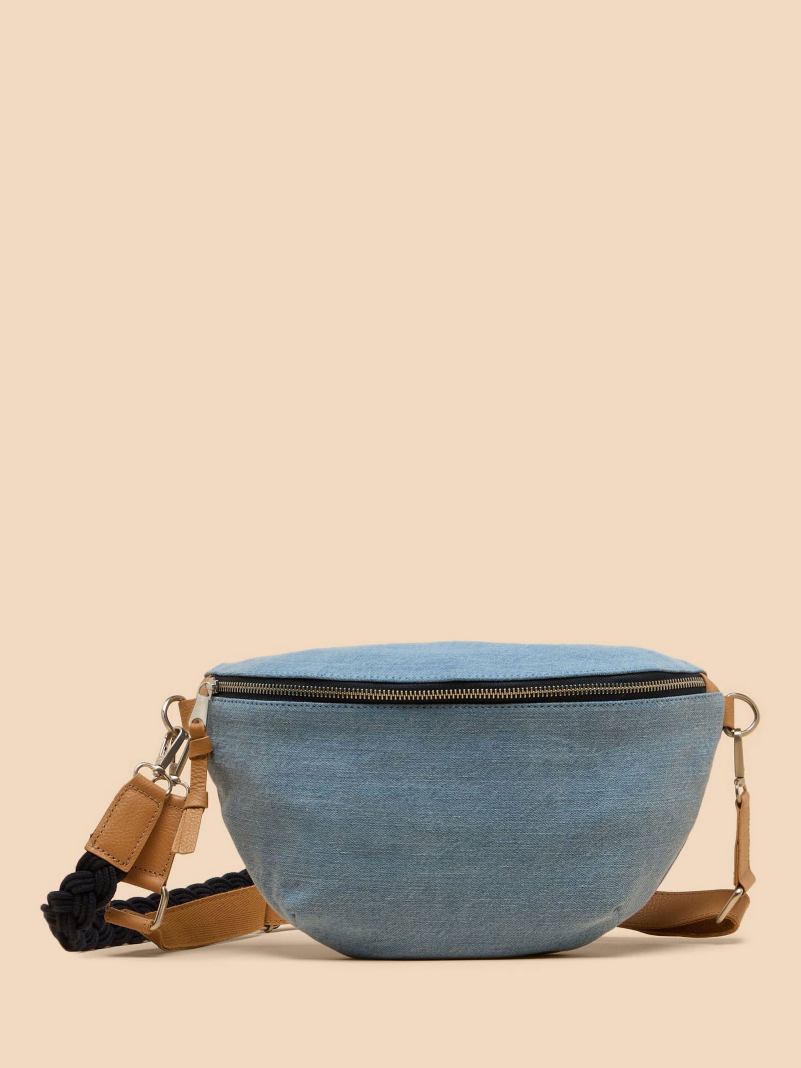 WHITE STUFF Sebby Canvas Sling Bag in Chamb Blue | Endource