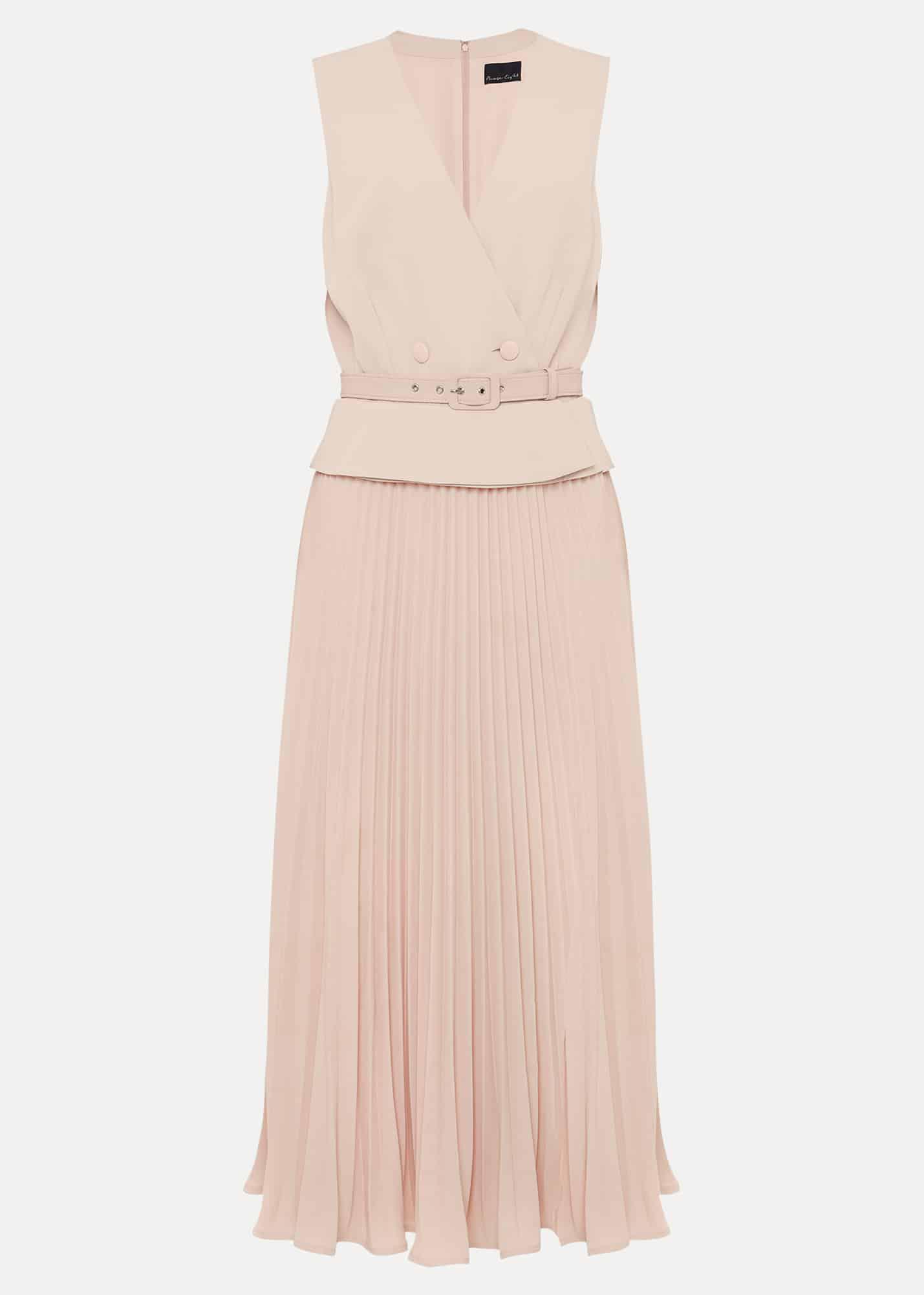 PHASE EIGHT Hetty Pleated Dress in Antique Rose | endource
