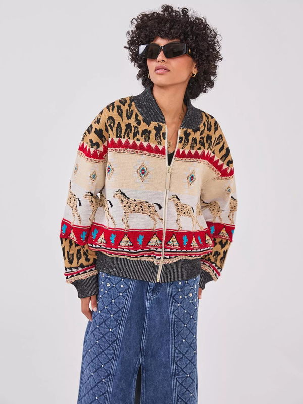 HAYLEY MENZIES Nom Tapestry Wool Rich Bomber Jacket | endource