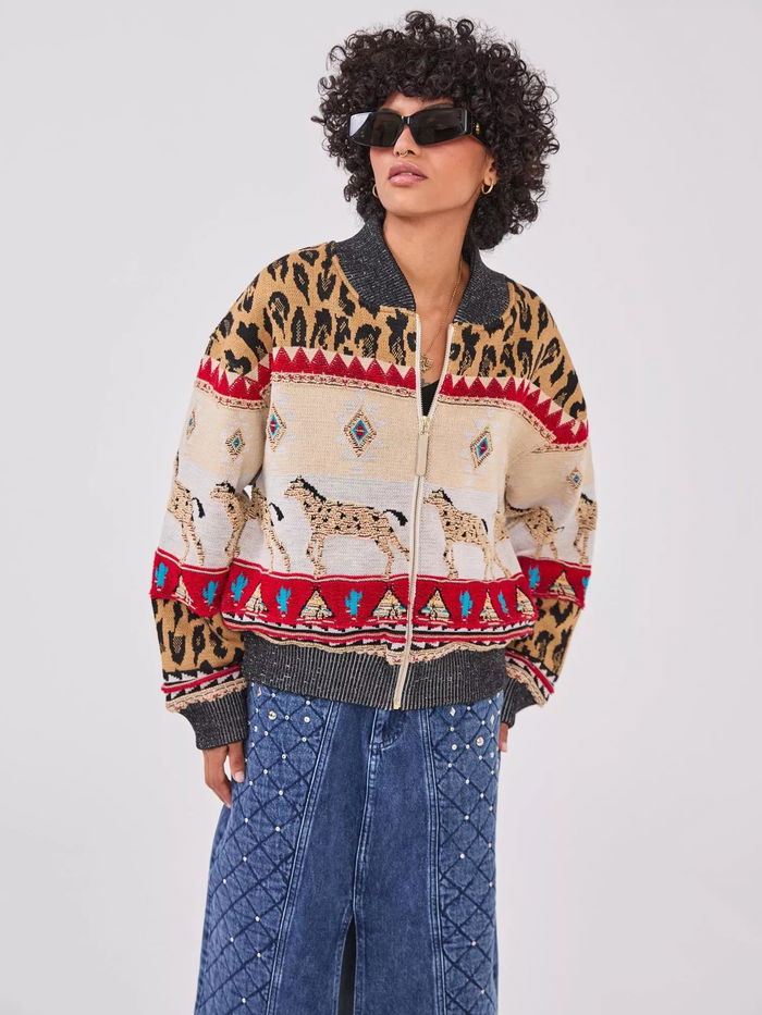 HAYLEY MENZIES Nom Tapestry Wool Rich Bomber Jacket | endource
