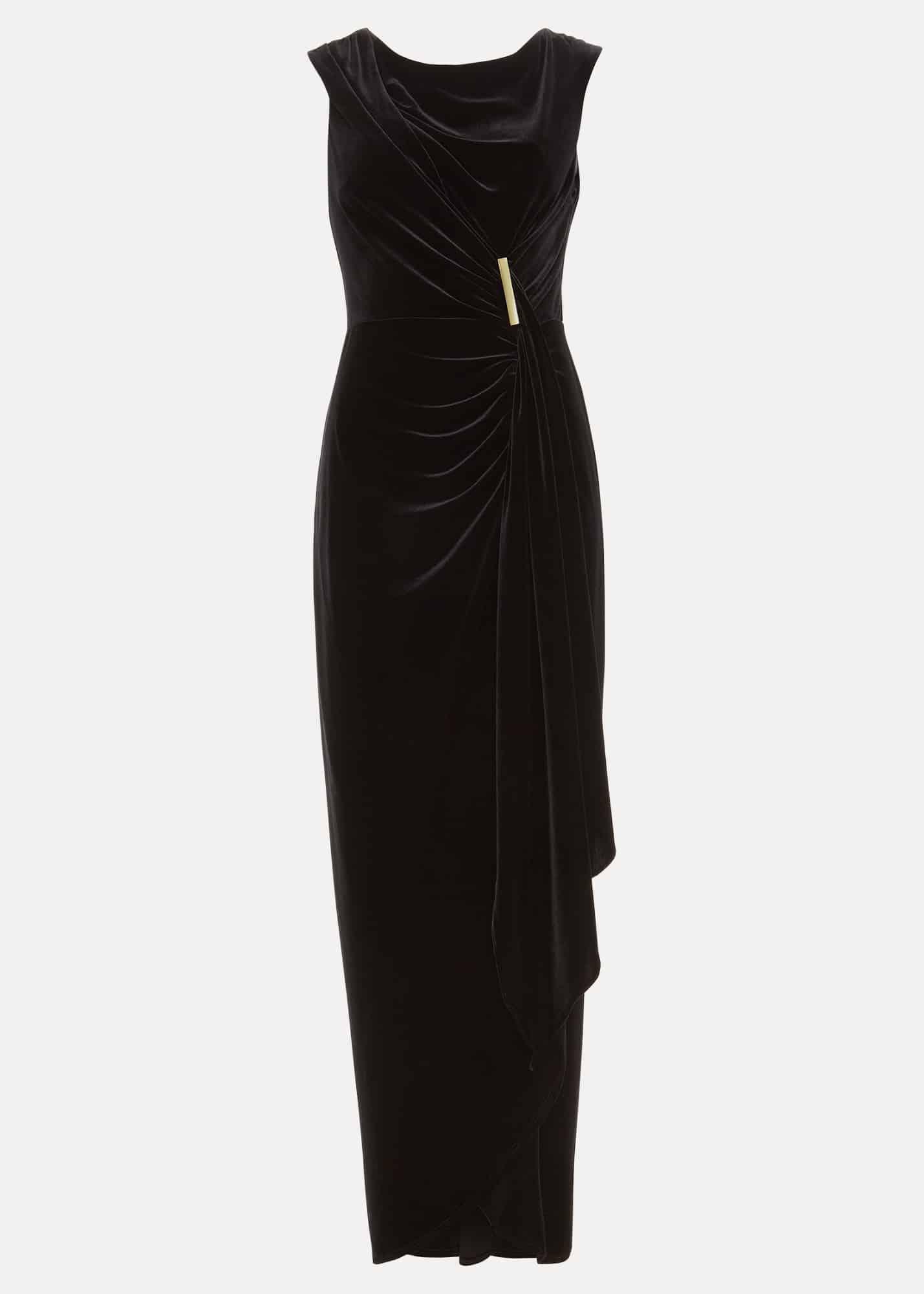 PHASE EIGHT Donna Velvet Maxi Dress in Black | endource