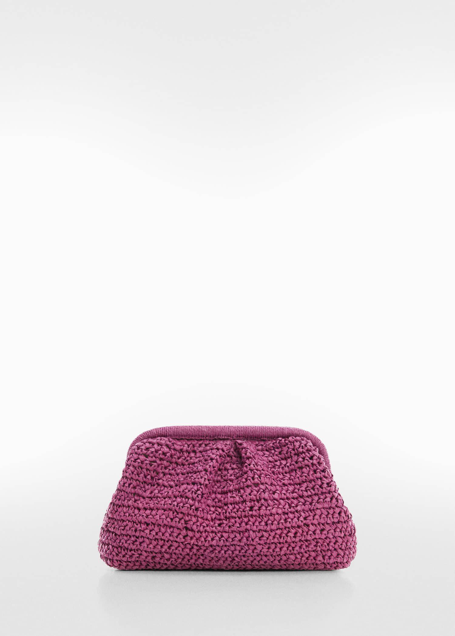 MANGO Rattan Clutch Bag in Fuchsia | endource
