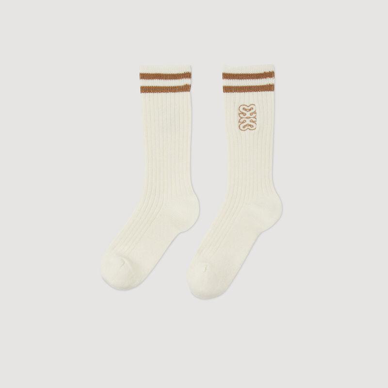 SANDRO Multi S Socks in Ecru | endource