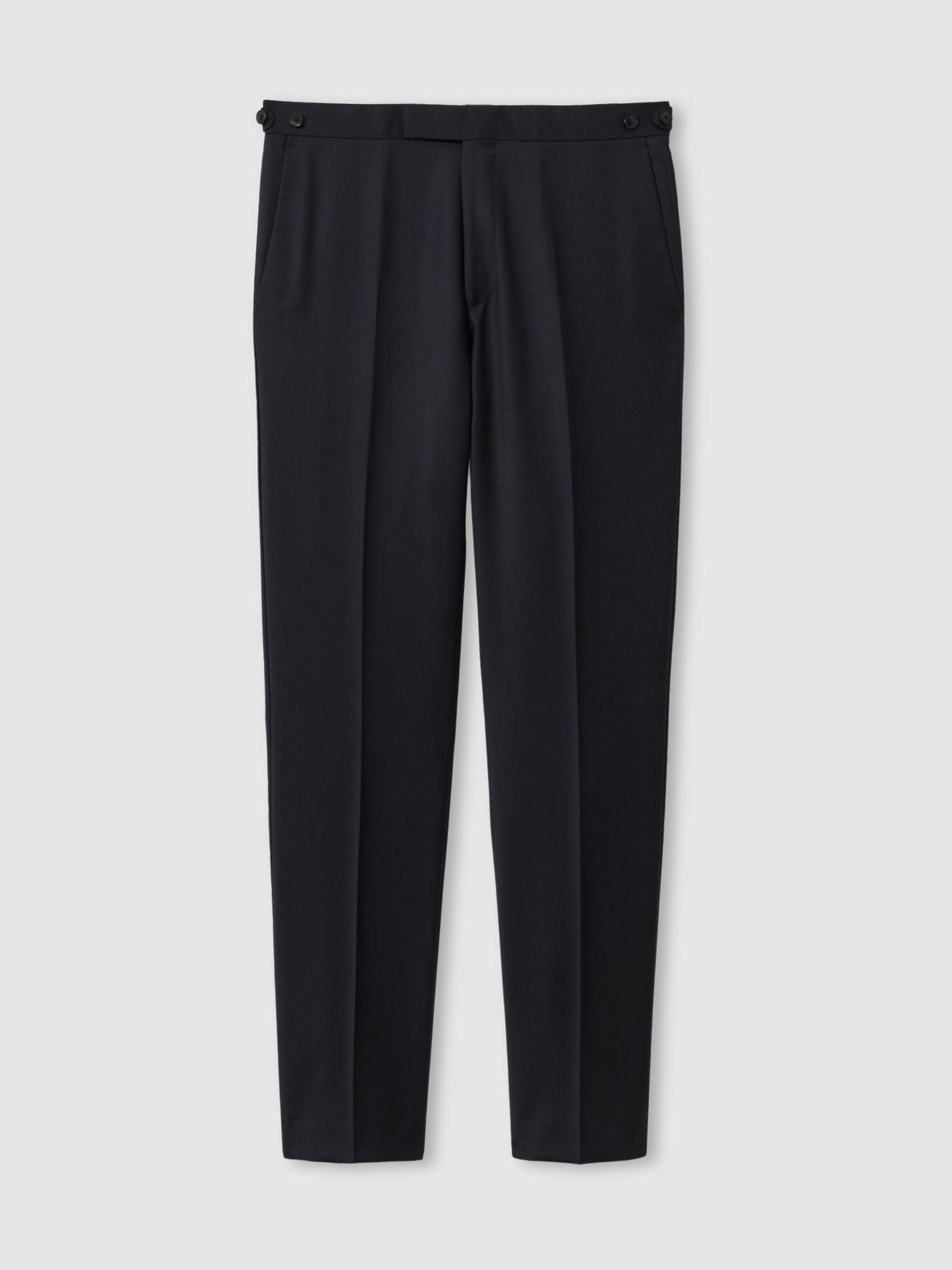 REISS Modern Slim-Fit Wool Suit Trousers in Navy | endource