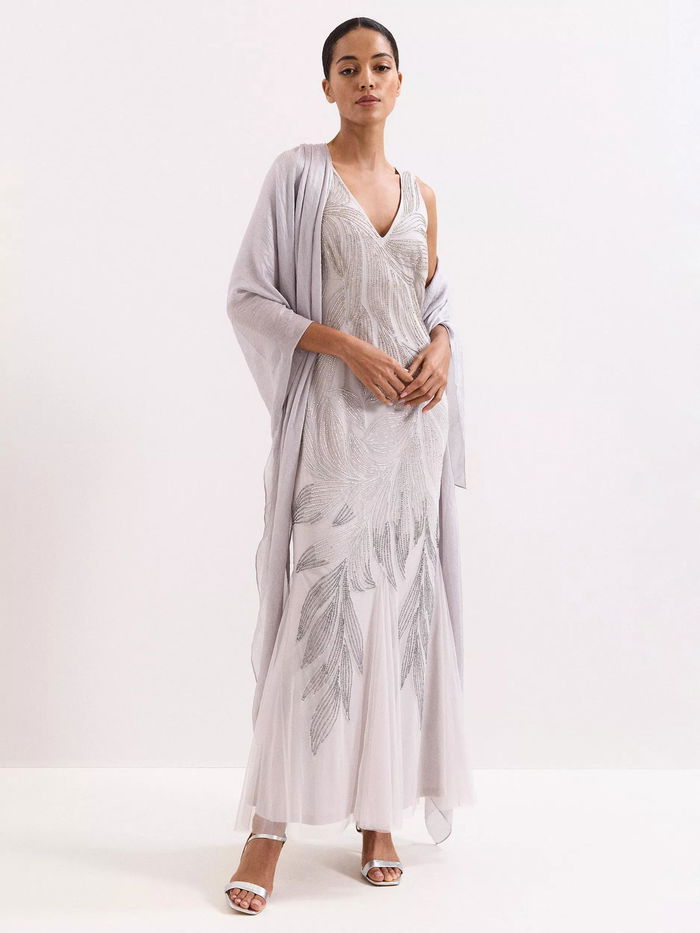 PHASE EIGHT Oversized Scarf, Silver | endource