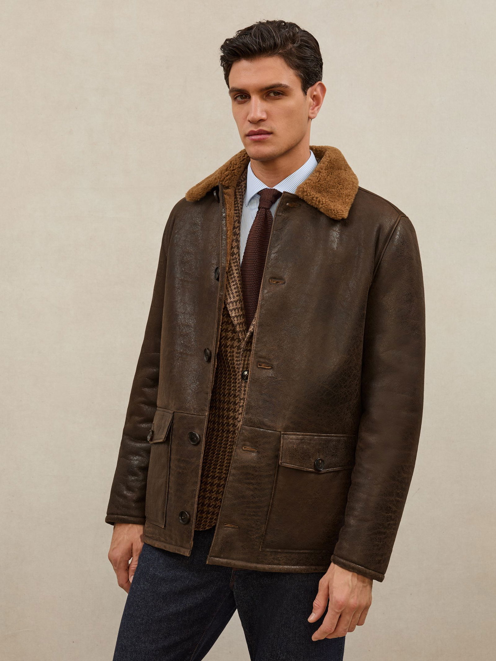 REISS Jacket In Brown | endource