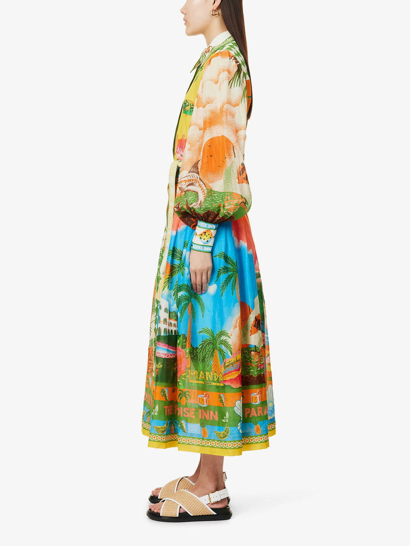 Alemais Paradiso Linen Midi Dress