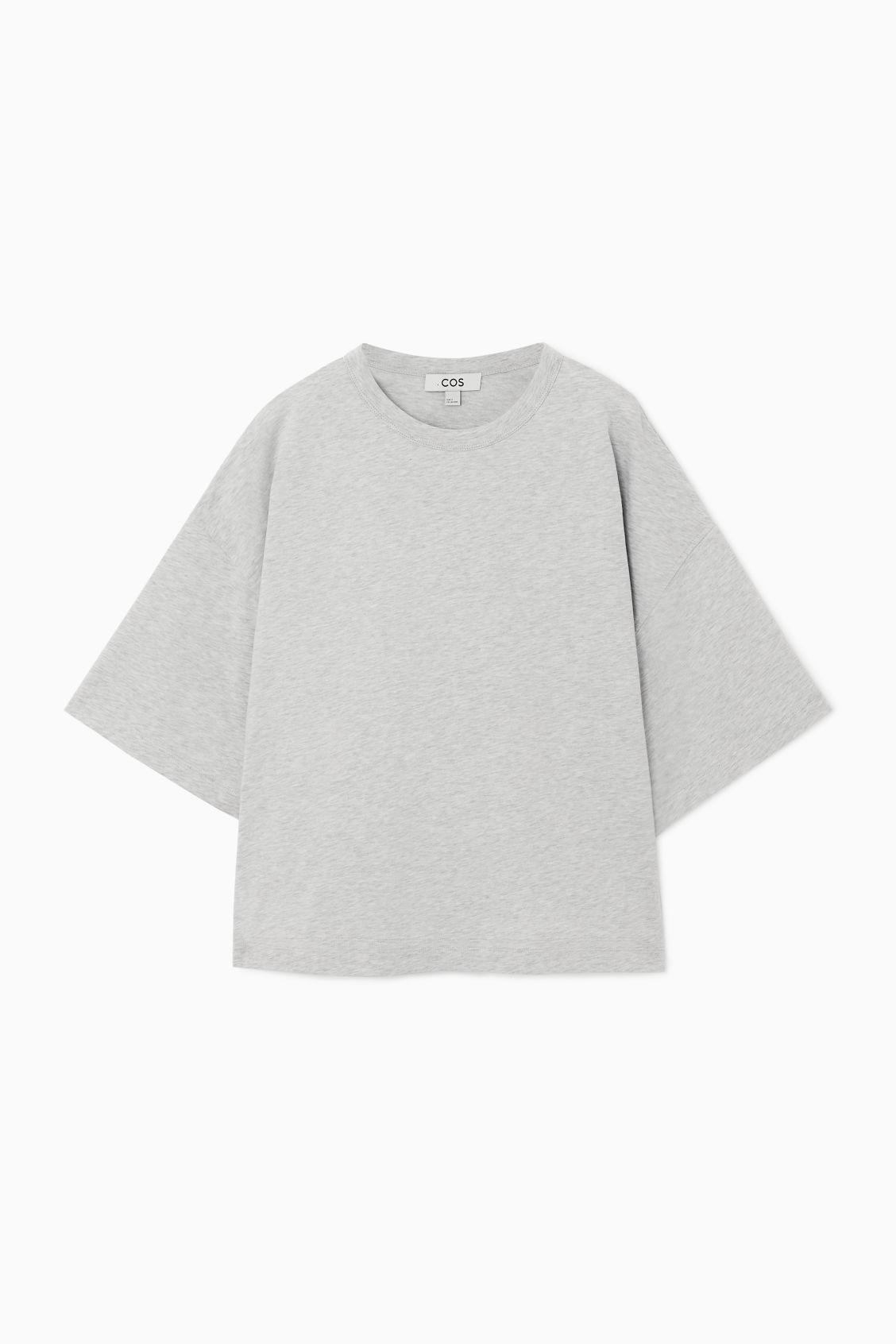 COS Boxy Curved-Hem T-Shirt in GREY MÉLANGE | Endource