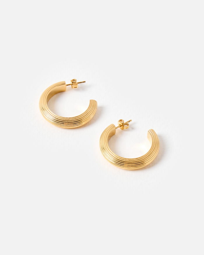 OLIVER BONAS Whitney Gold Tone Stainless Steel Waterproof Line Chunky ...