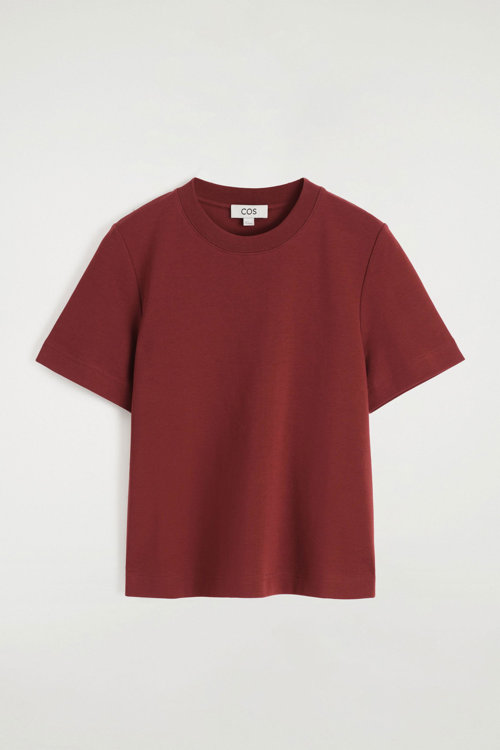 COS Clean Cut Regular T-Shirt in DARK RED | endource