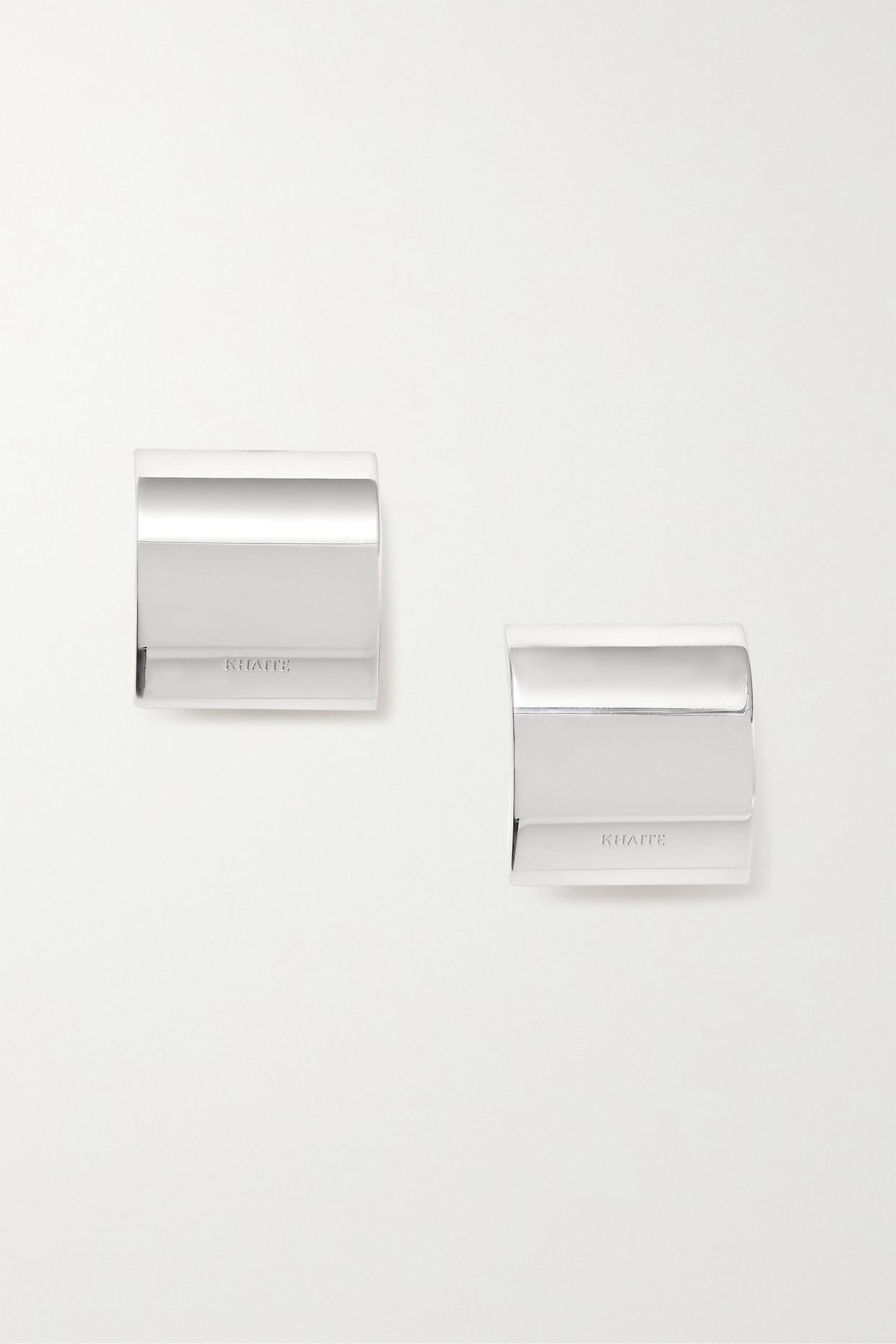 KHAITE Julius Small Silver-Tone Earrings in Silver | Endource