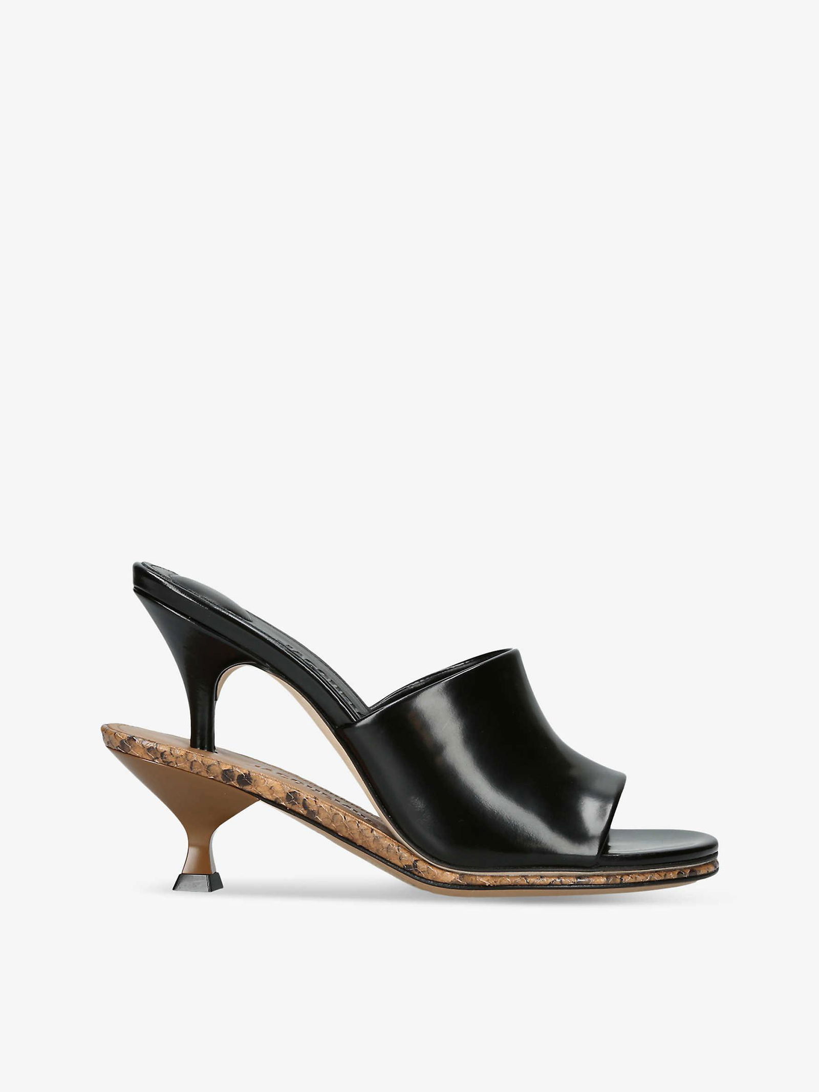 JACQUEMUS Les Doubles Mules Leather Platform Mules in BLACK/COMB | Endource