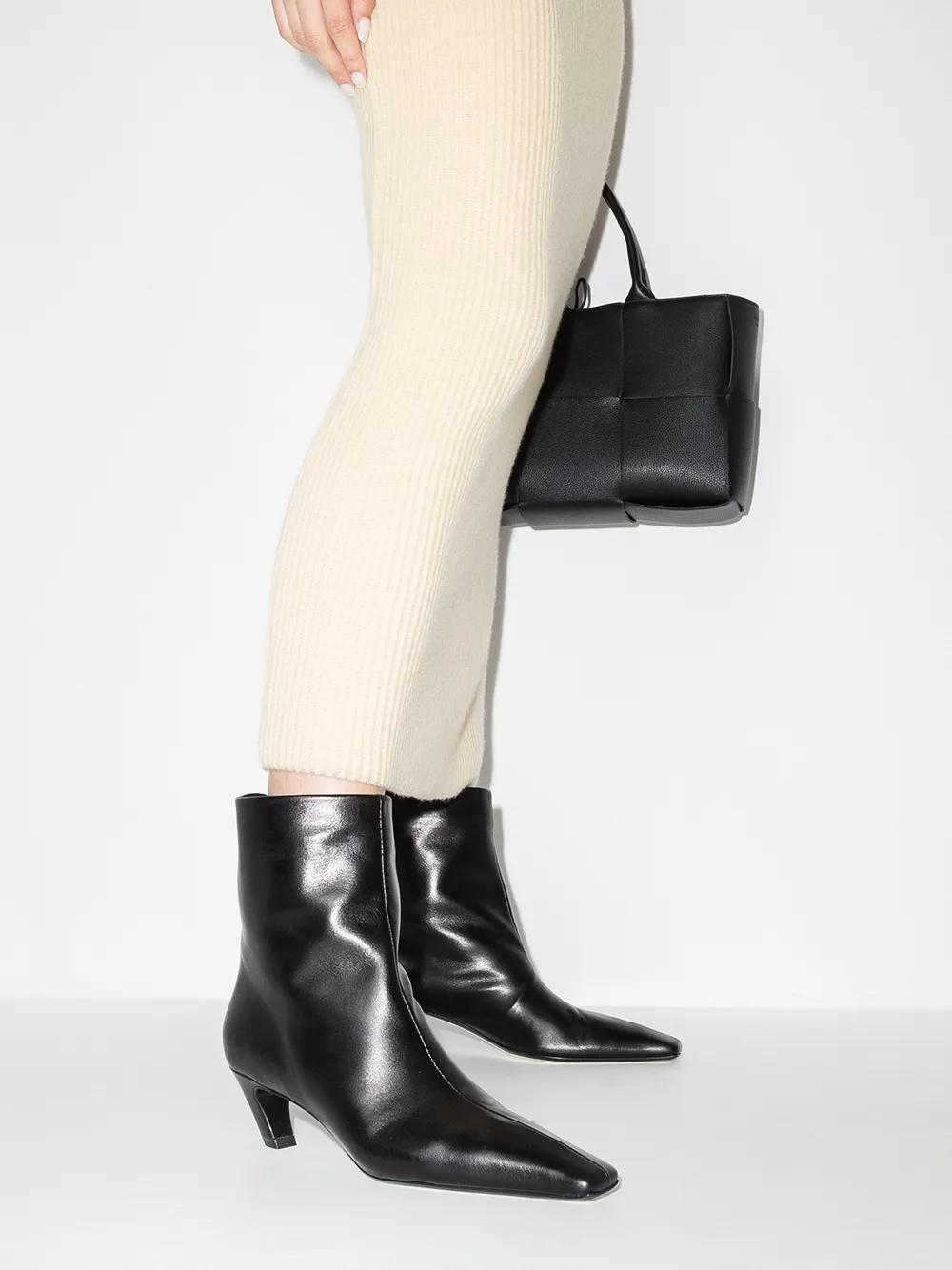 KHAITE Arizona Slouch Ankle Boots - Black | endource