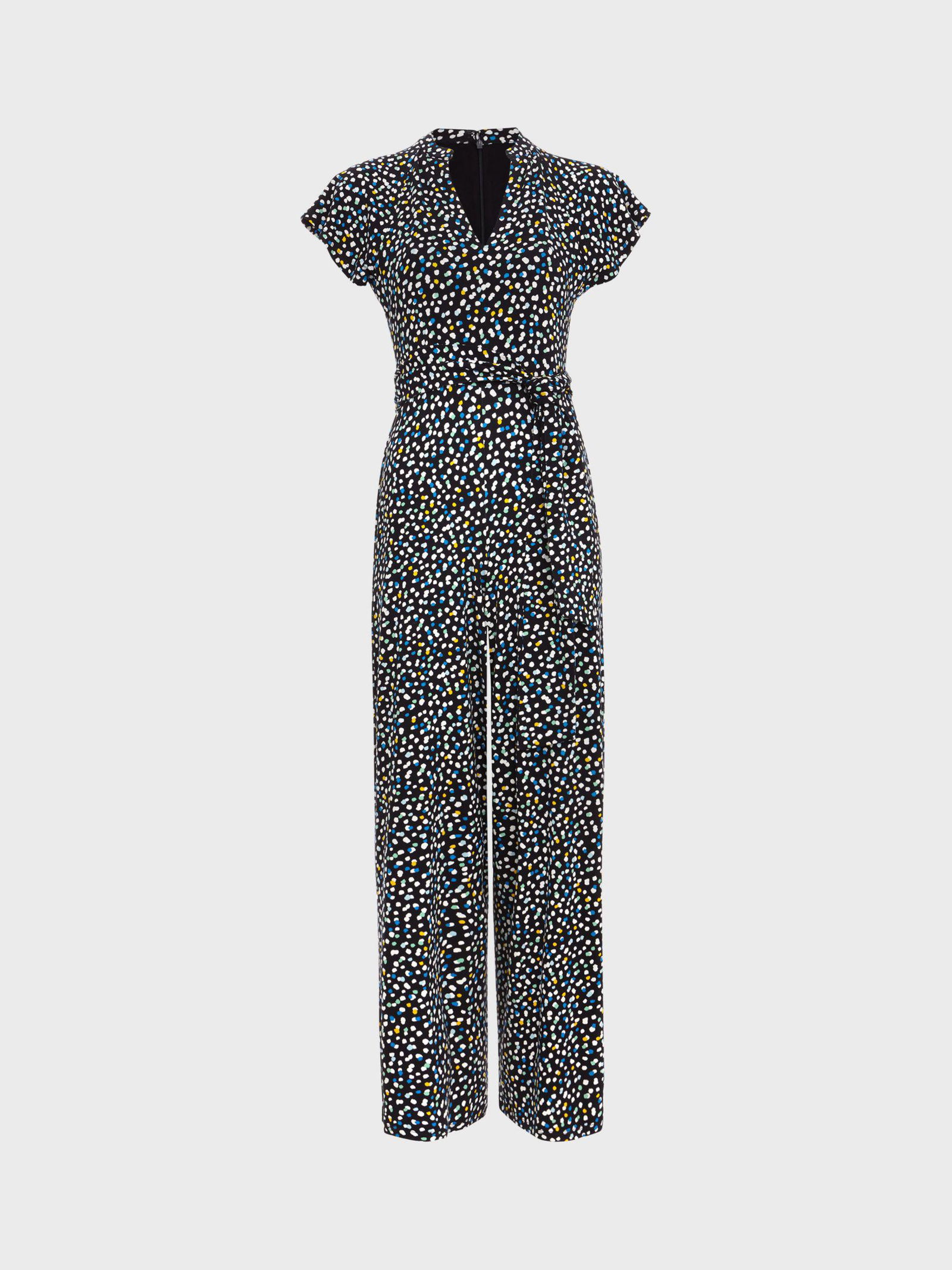 HOBBS Eden Multi Spot Print Jersey Jumpsuit in Navy/Multi | Endource