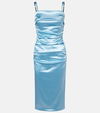 DOLCE & GABBANA Ruched Satin Cocktail Dress | endource