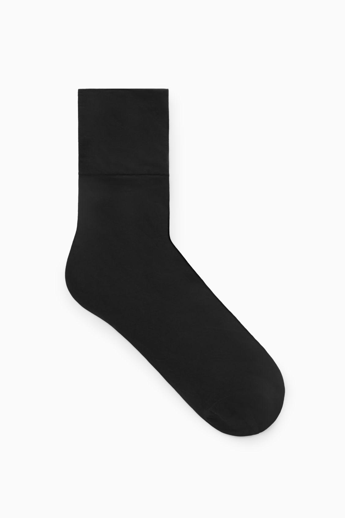 COS Sheer Mid-Length Socks in BLACK | endource