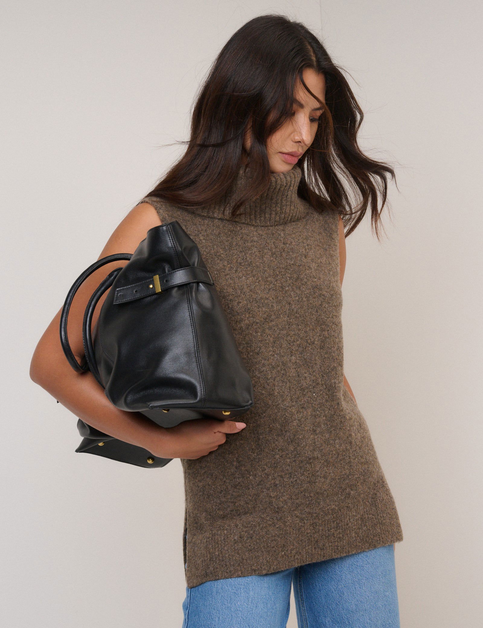 NOBODY'S CHILD Roll Neck Knitted Vest | endource