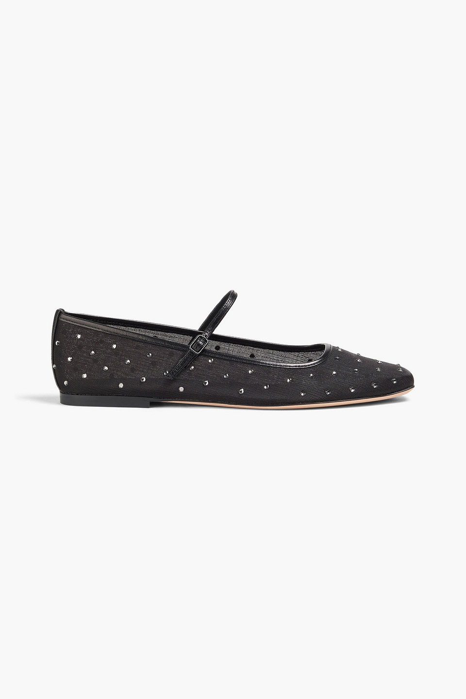 VERONICA BEARD Ellie Crystal-Embellished Mesh Mary Jane Flats | endource