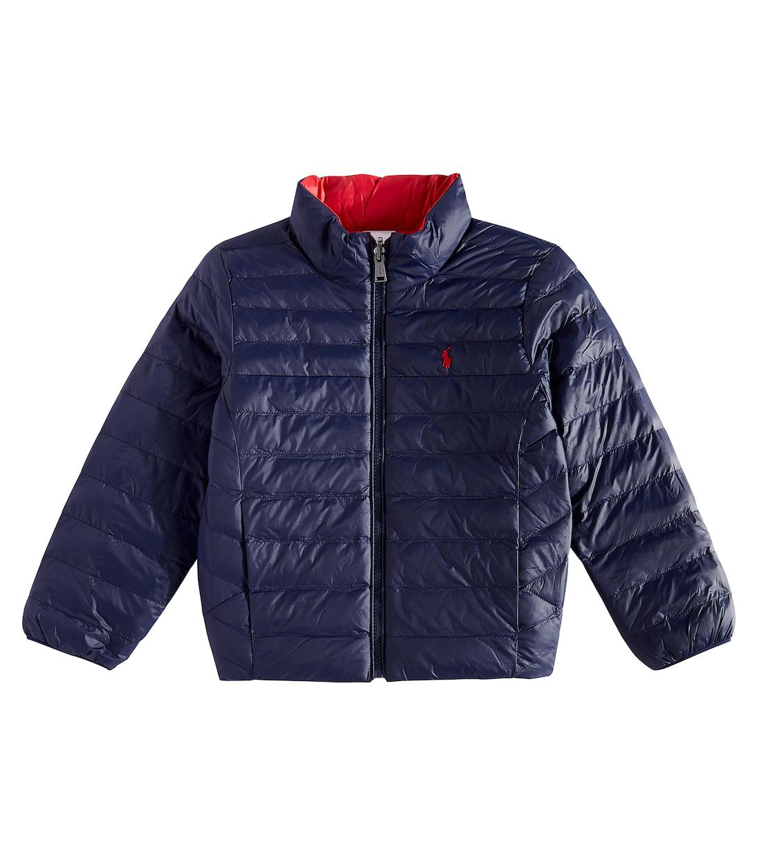 POLO RALPH LAUREN Logo Reversible Puffer Jacket in Blue | endource