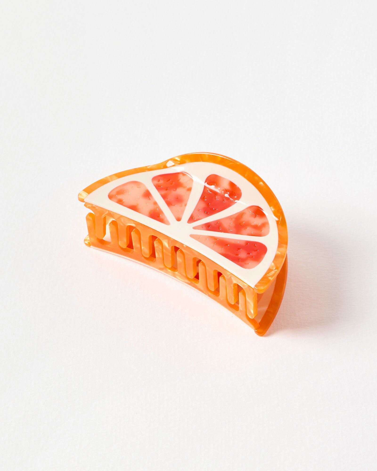 OLIVER BONAS Clemmie Orange Slice Hair Claw Clip in Orange | endource