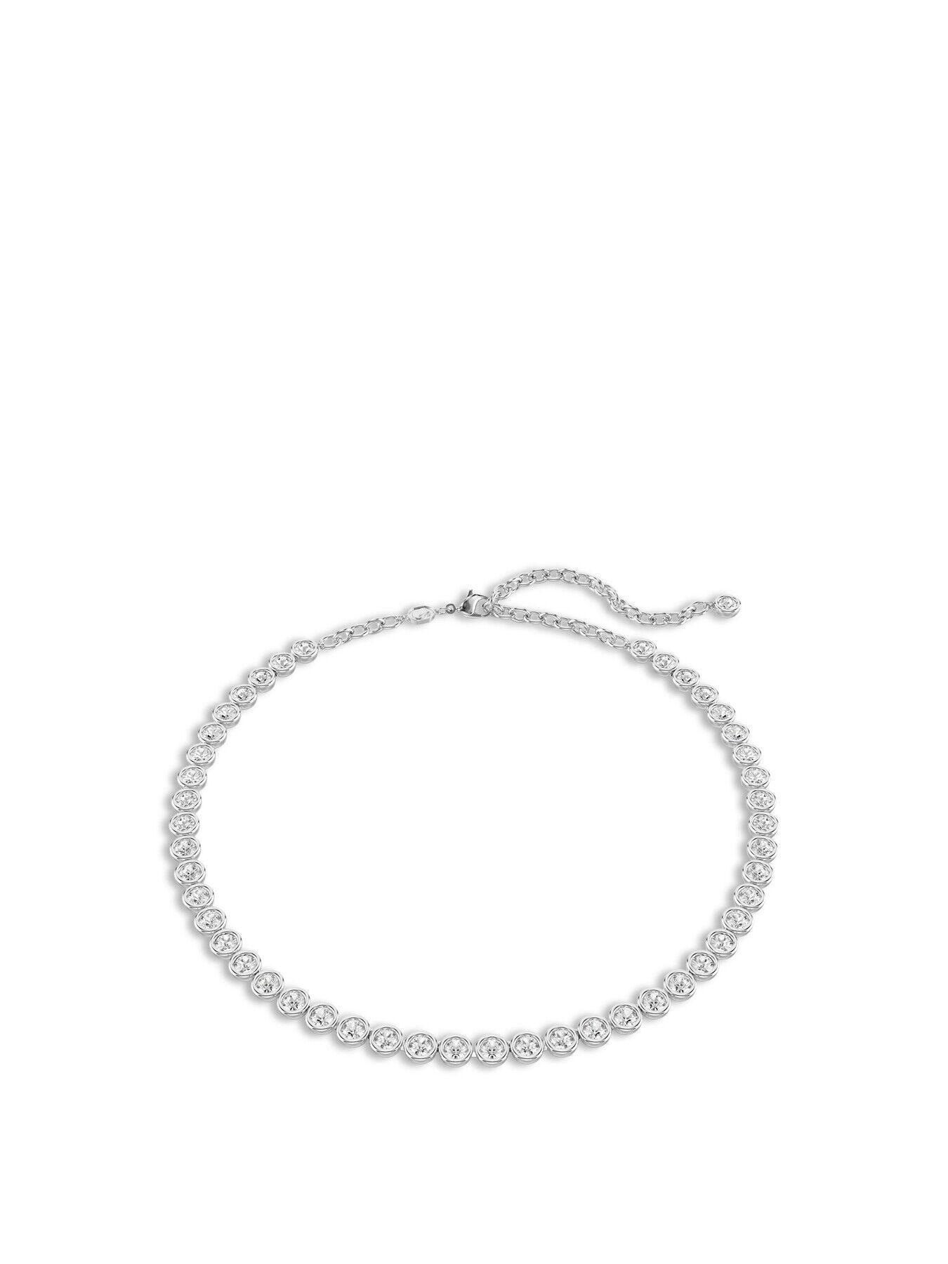 SWAROVSKI Imber Tennis Necklace in Rhodium/Shiny Crystal | endource
