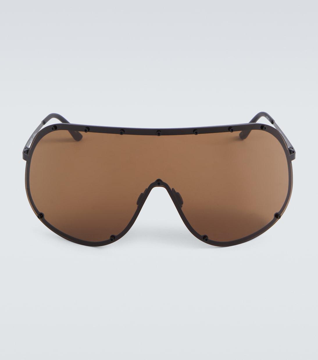 RICK OWENS Shield Sunglasses in Black | Endource