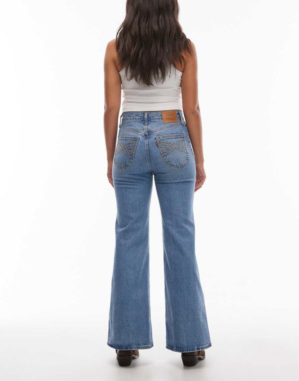 LEVI'S Ribcage Bells High Rise Flare Jeans In Washed Blue | endource