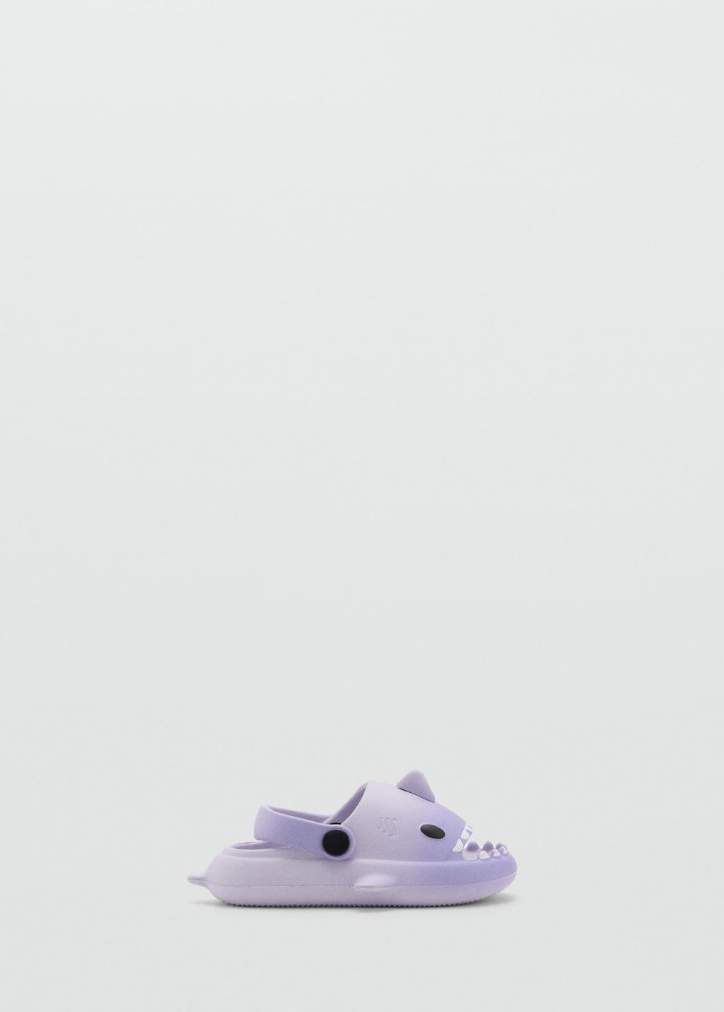 MANGO Shark-Design Flip-Flops in Light/Pastel Purple | endource