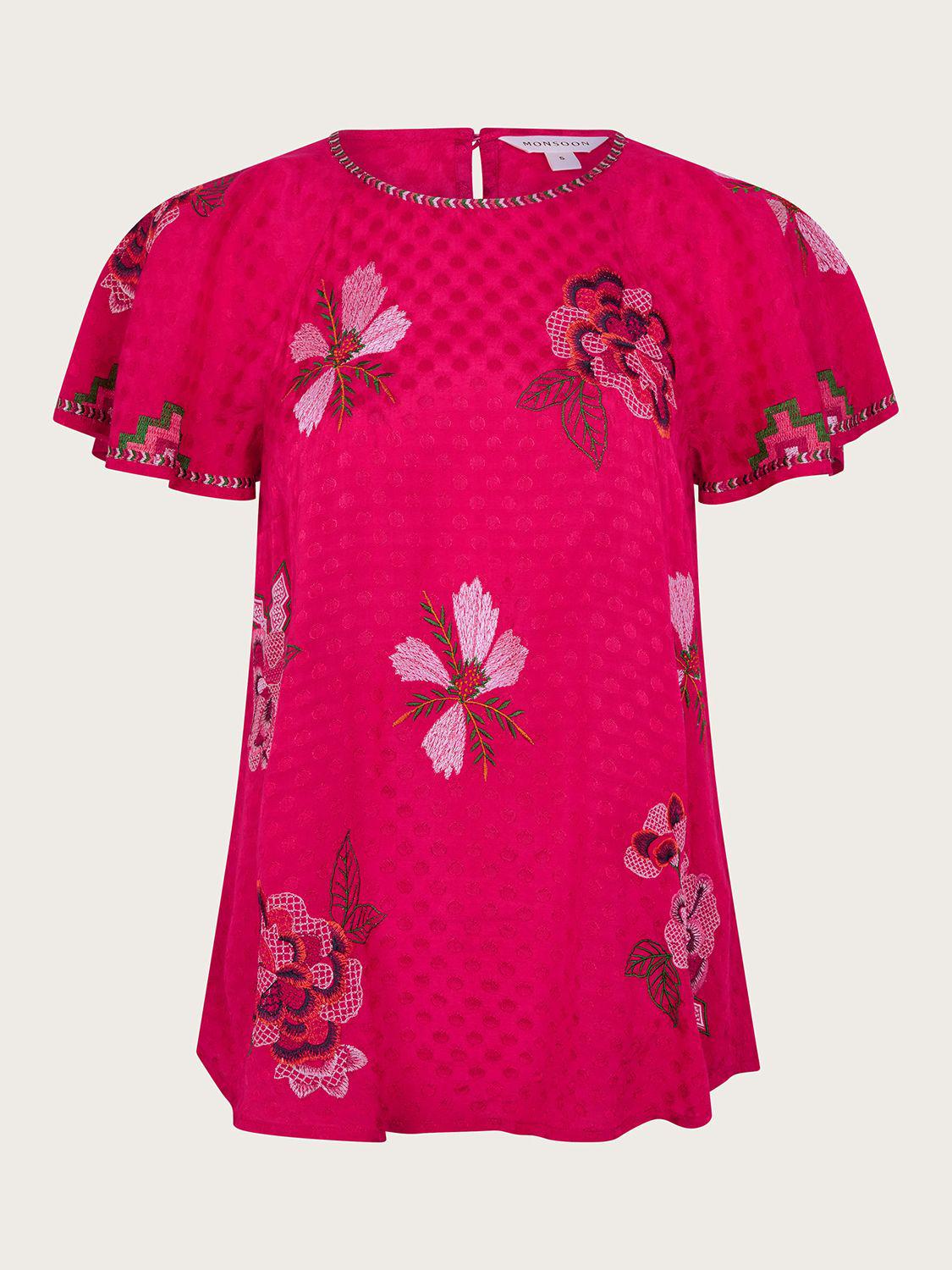 Monsoon Everly Embroidered Blouse in Pink | Endource