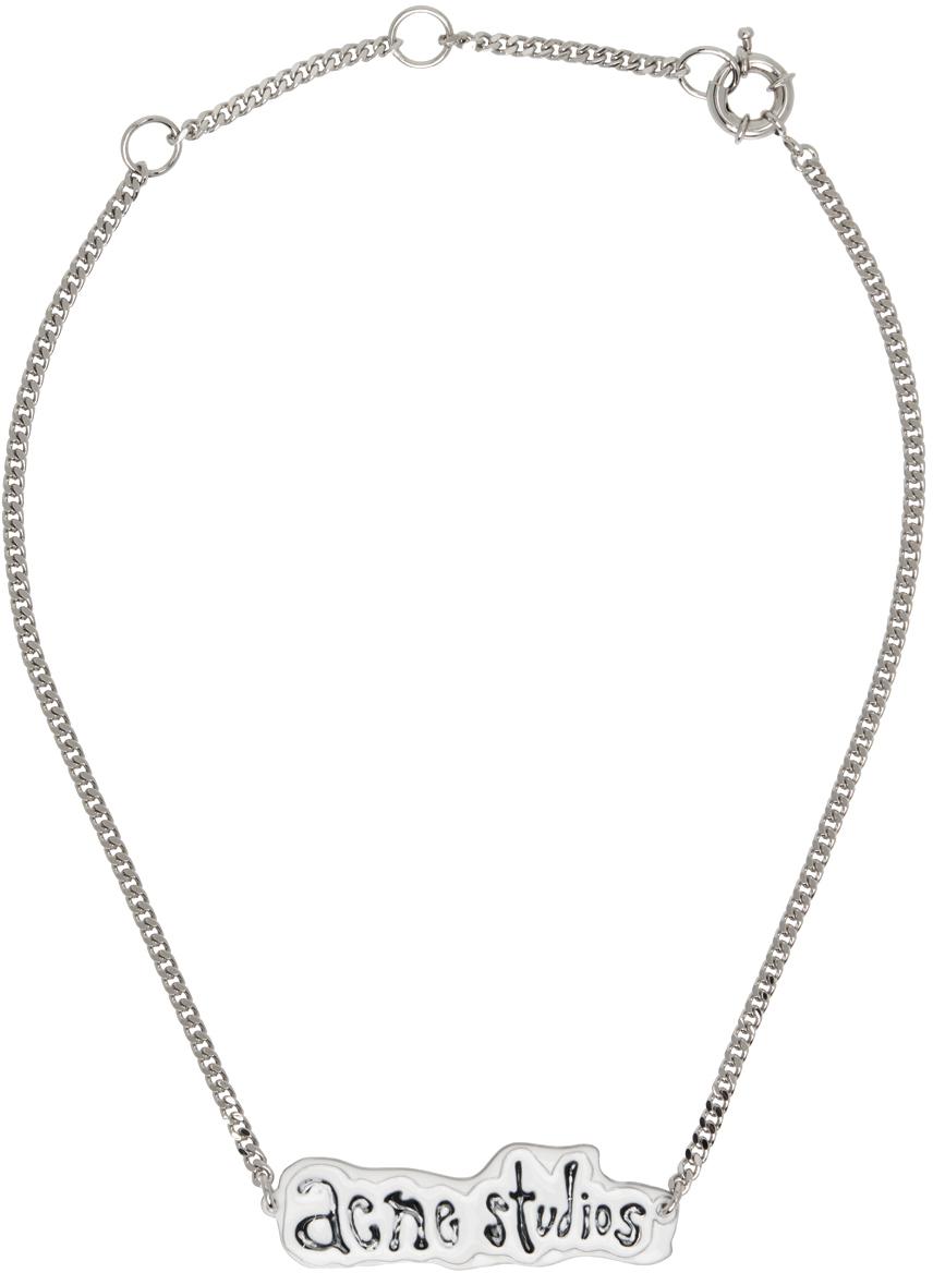 ACNE STUDIOS Curb Chain Label Necklace | Endource