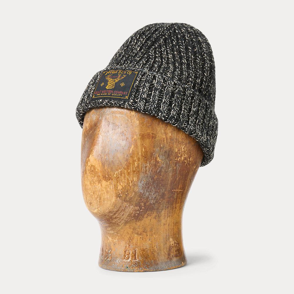 RALPH LAUREN RRL Marled Wool Beanie in Black | endource