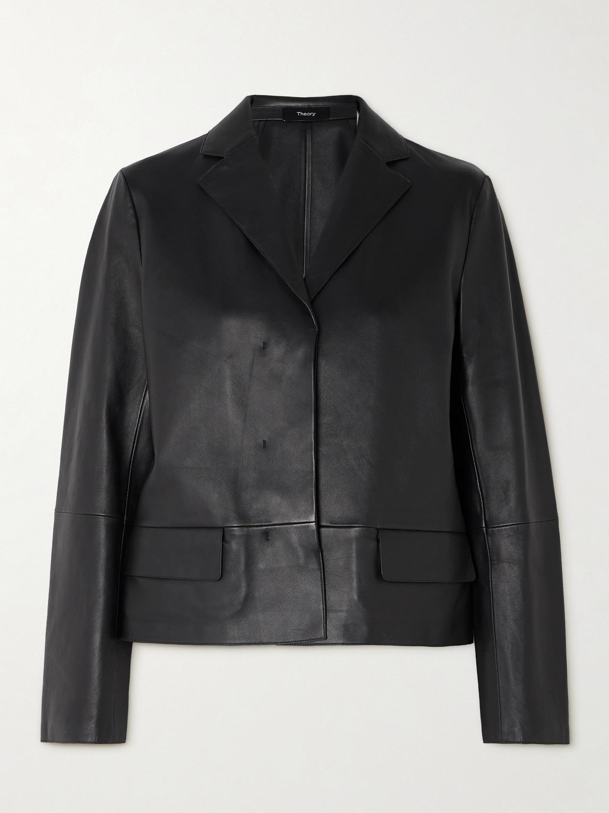 THEORY Leather Jacket in Black | endource