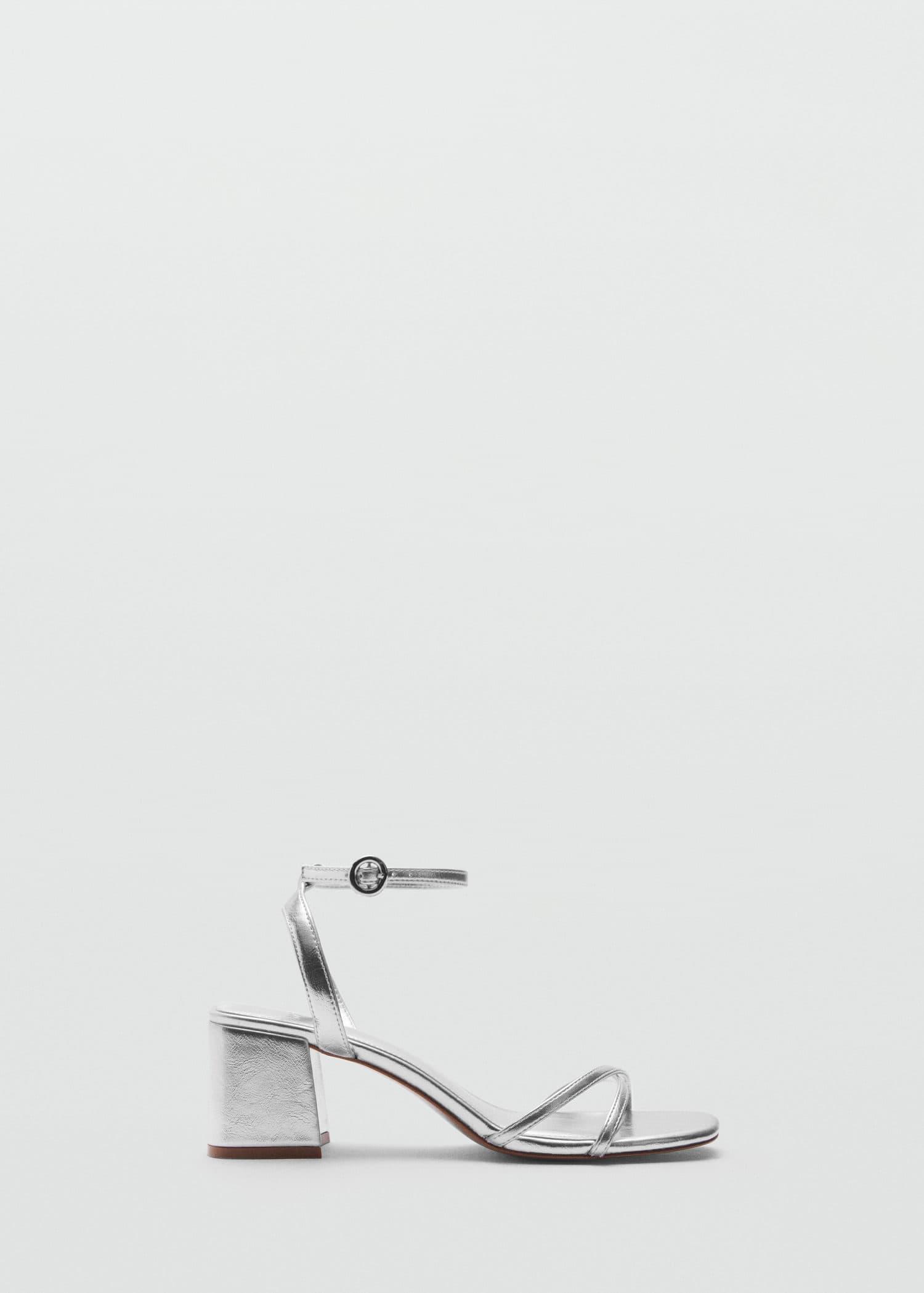 MANGO Metallic Strap Sandals in Silver | Endource