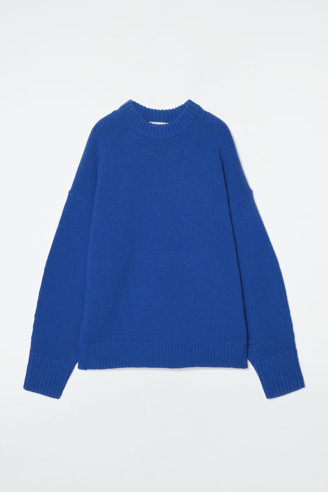 COS Chunky Wool Crew-Neck Jumper in COBALT BLUE | endource
