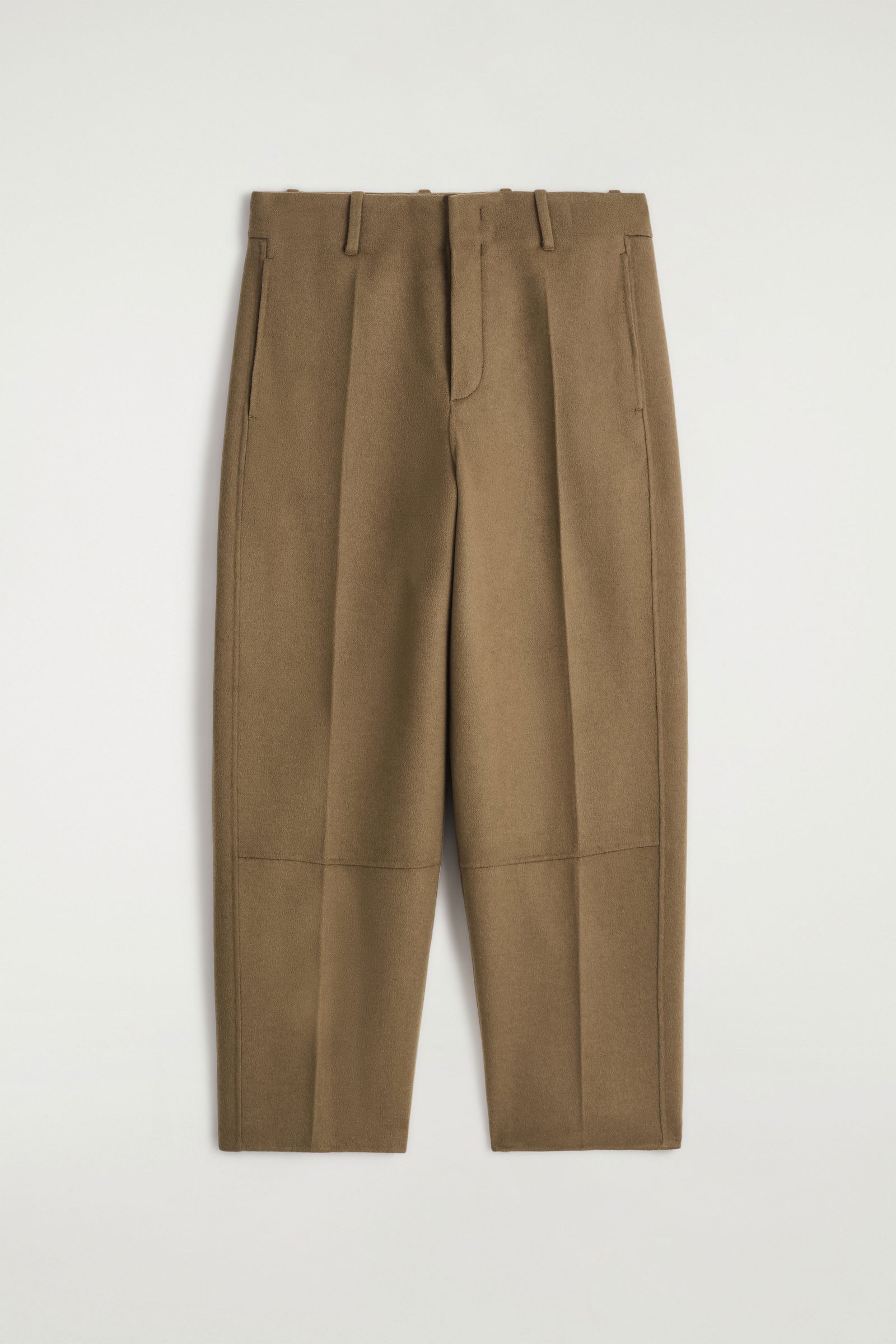 COS Double-Faced Wool Barrel-Leg Trousers | endource
