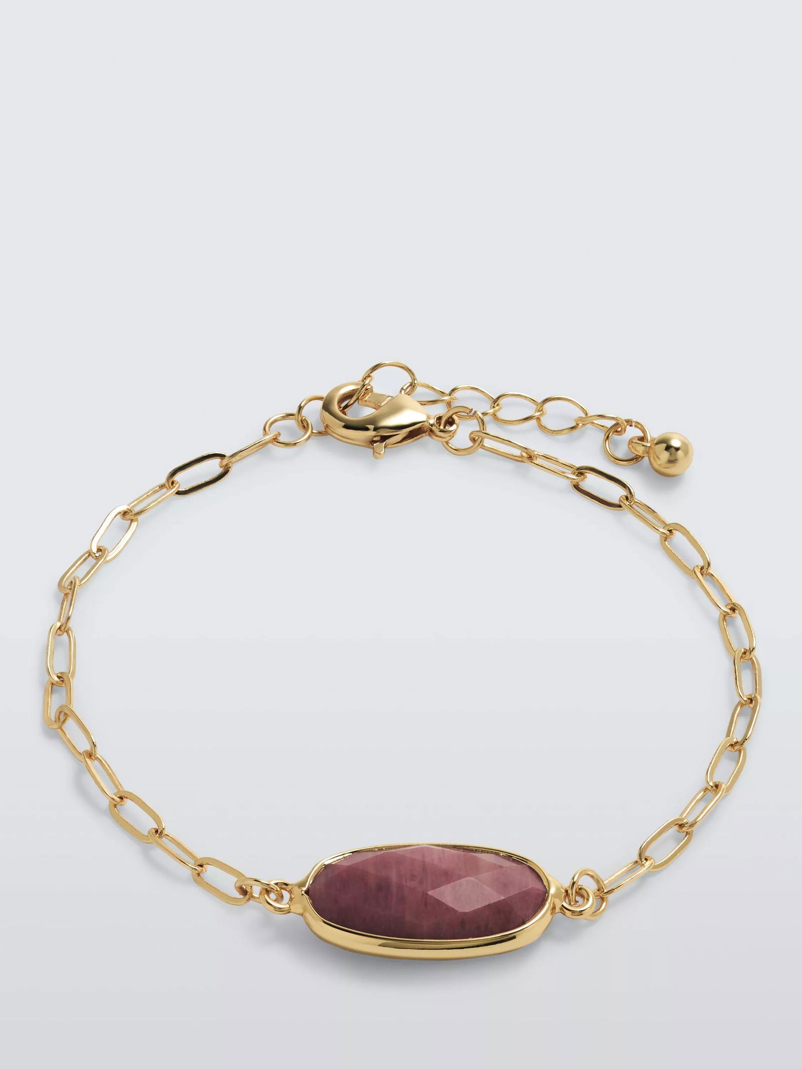 JOHN LEWIS Rhodonite Paperclip Link Chain Bracelet | endource