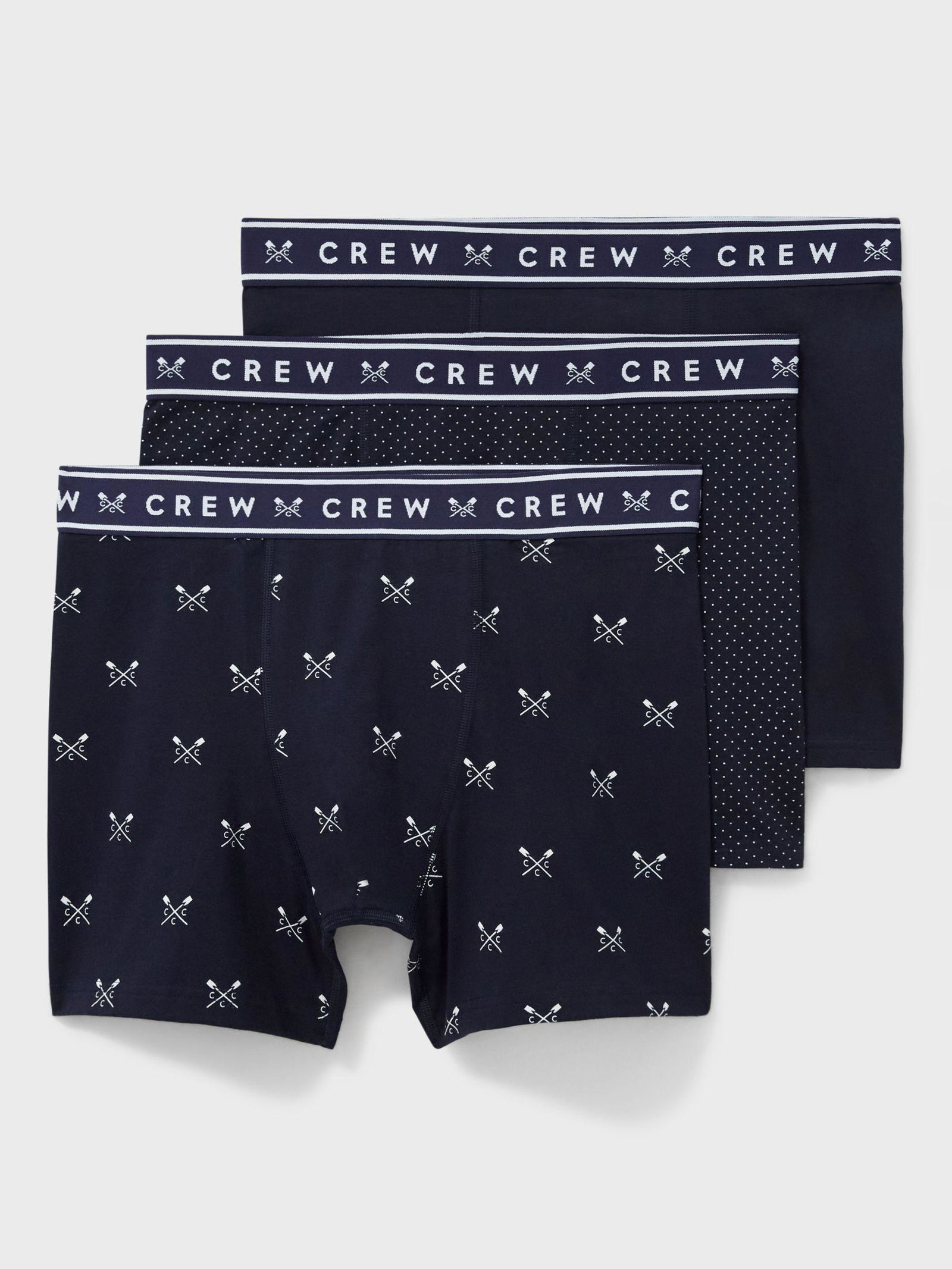 CREW CLOTHING Logo Boxers in Navy Blue | endource