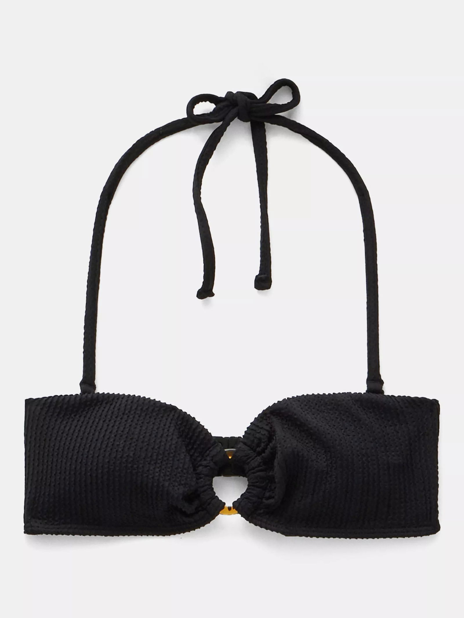 HUSH Ring Bandeau Bikini Top in Black | endource
