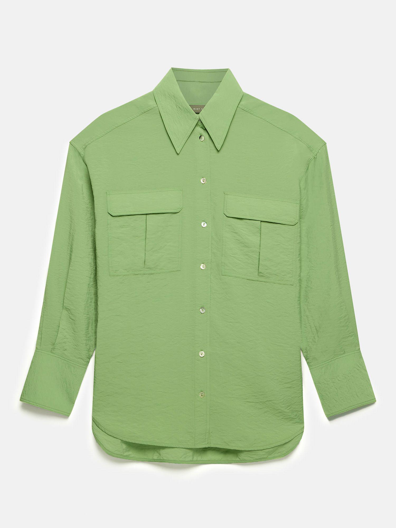 MINT VELVET Utility Detail Shirt in Green Mid | endource