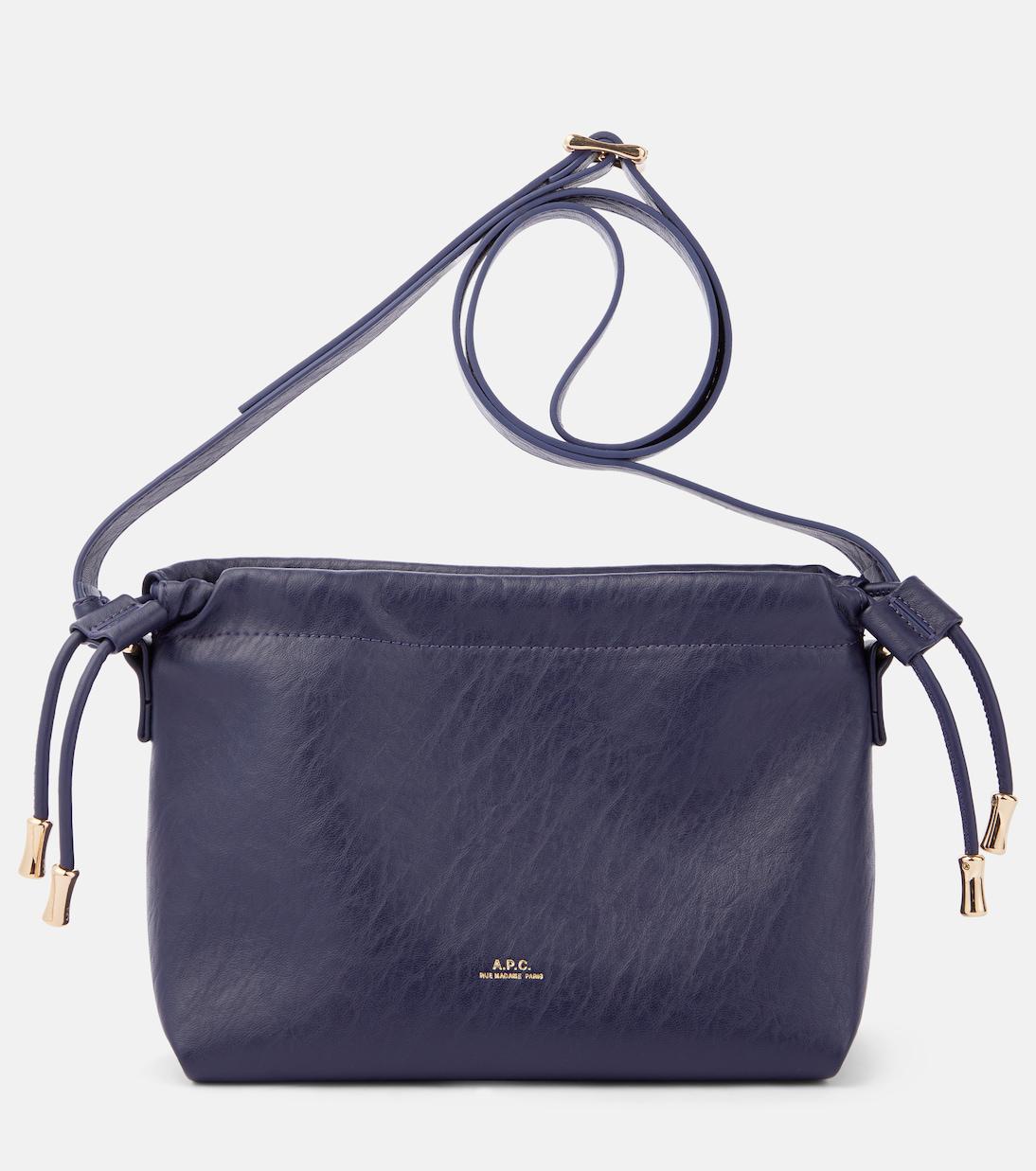 A.P.C. Ninon Mini Faux Leather Shoulder Bag in Blue | Endource