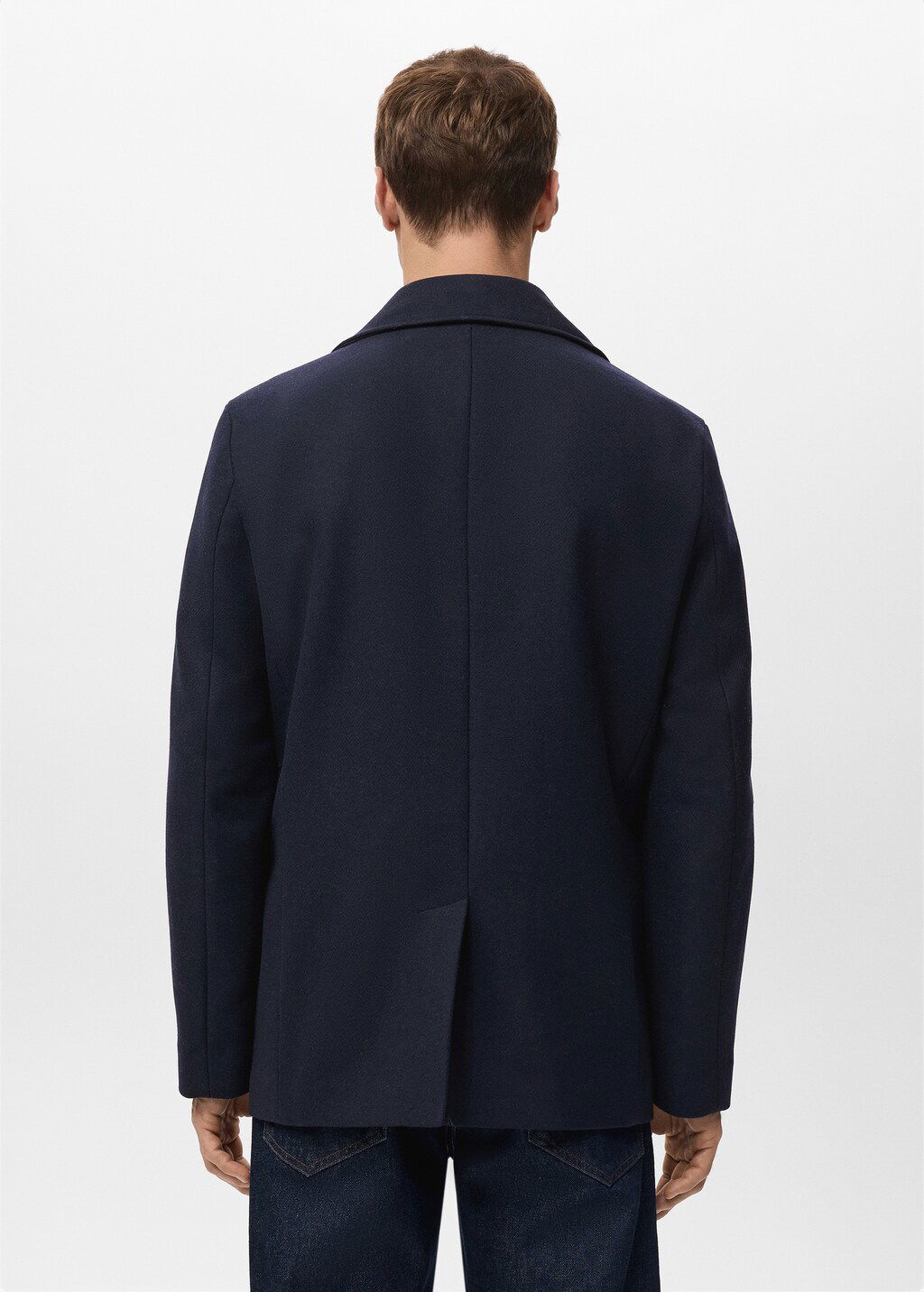 MANGO Short Cross-over Wool Coat | endource