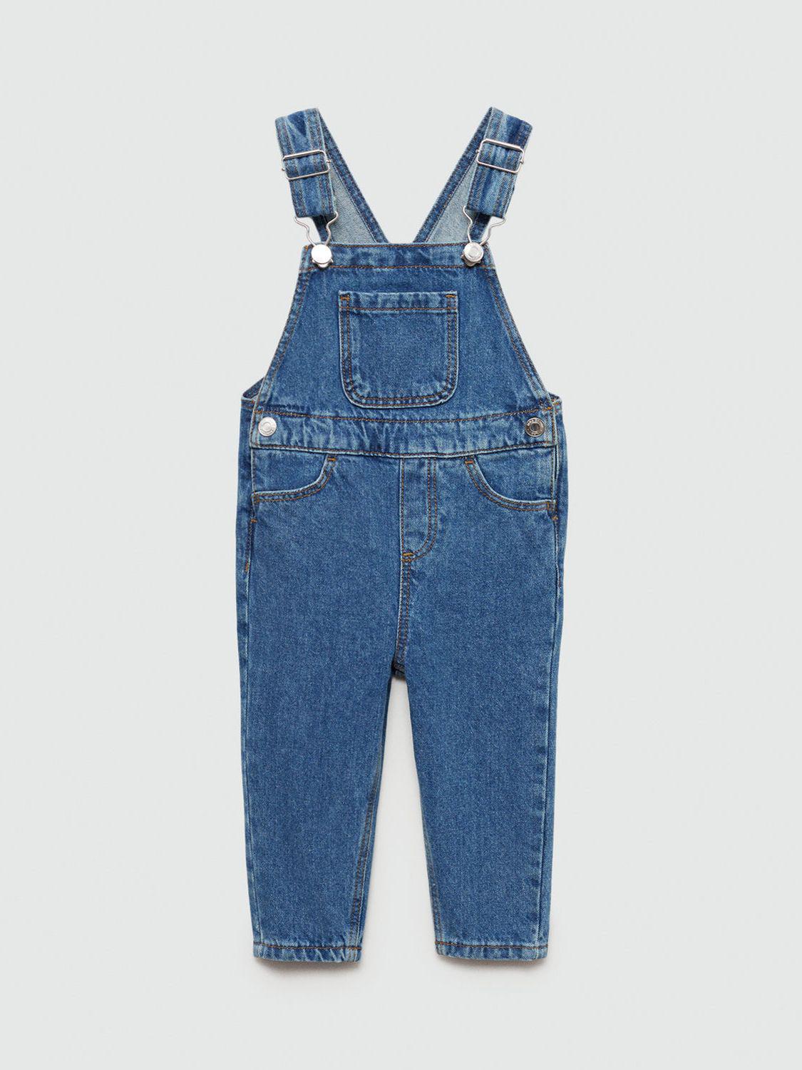 MANGO Lucas Dungarees in Open Blue | endource