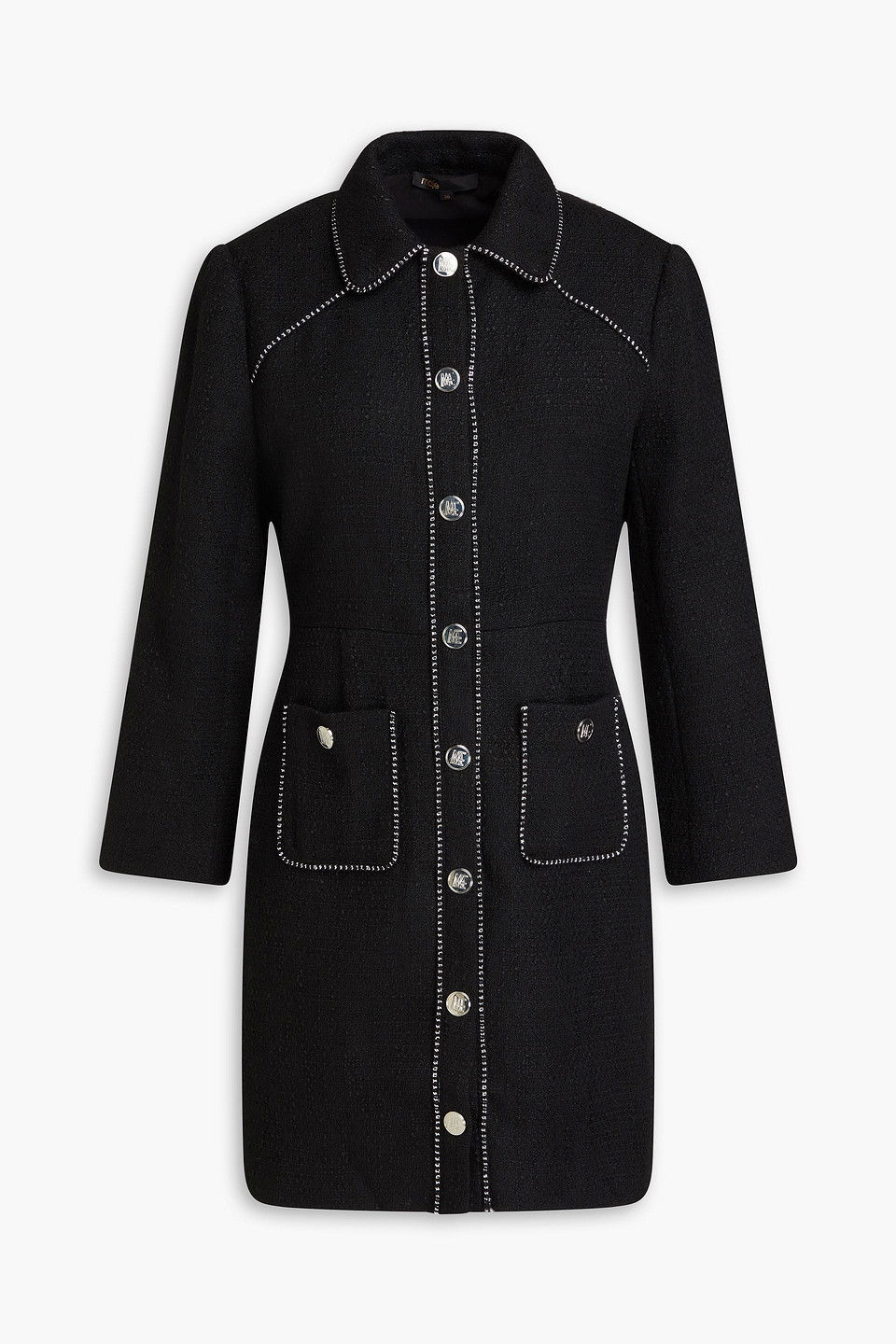 MAJE Chain-Embellished Tweed Mini Dress | endource